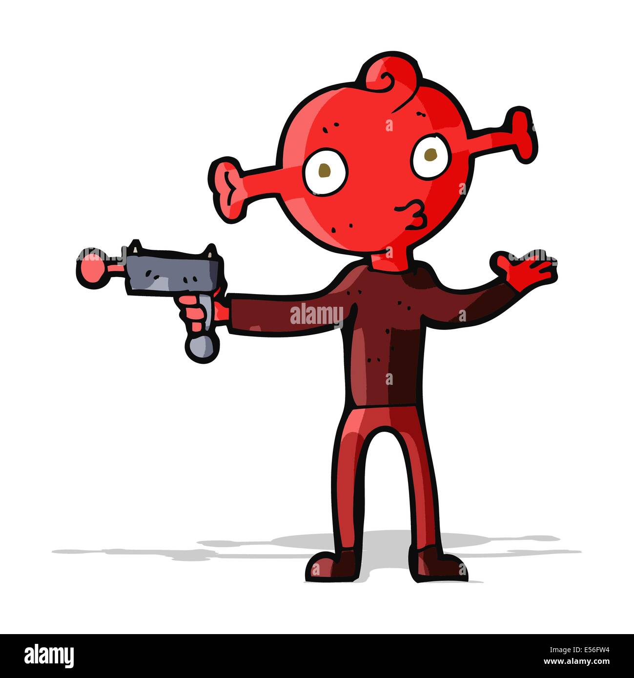cartoon alien with ray gun Stock Vector Image & Art - Alamy