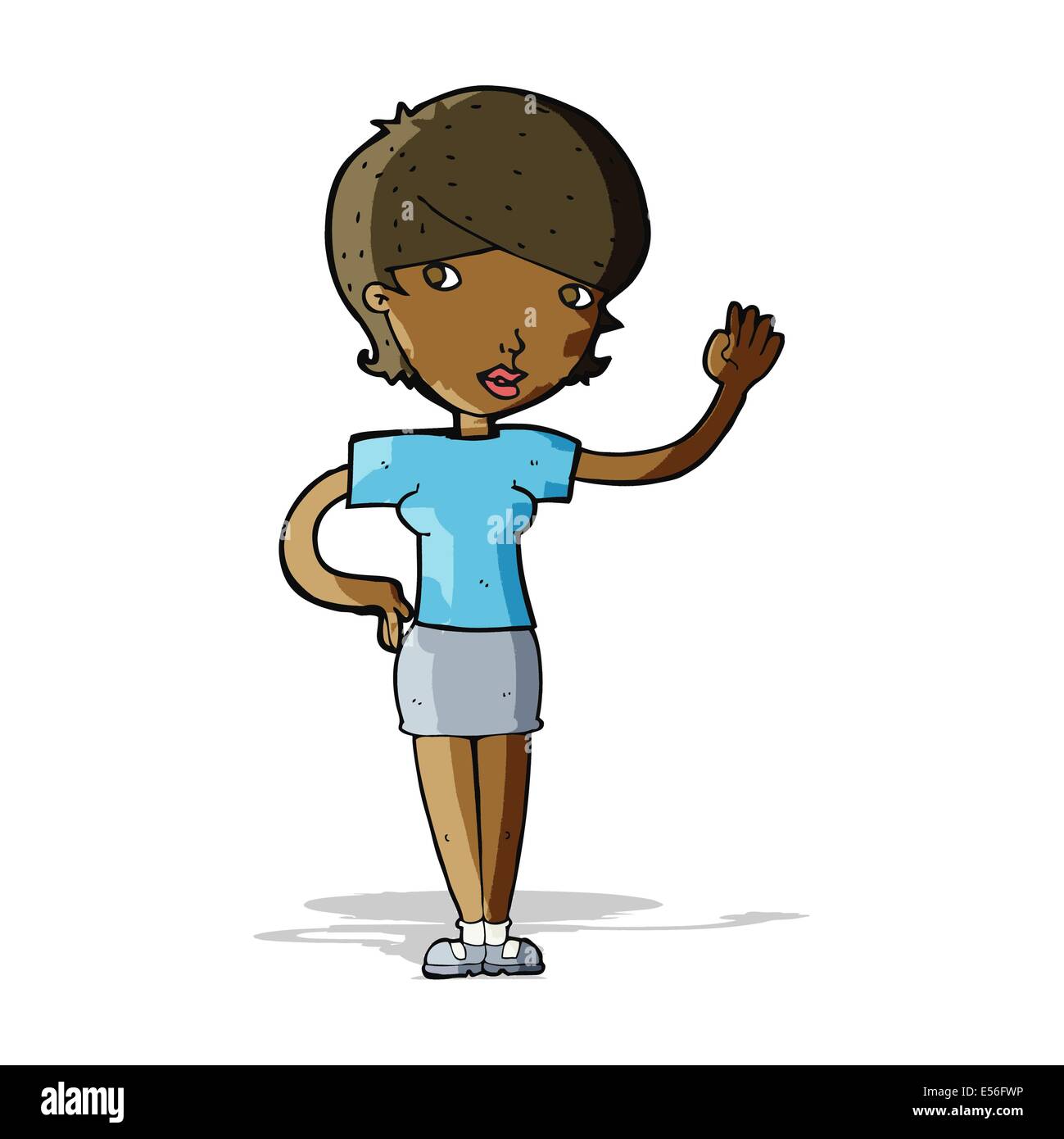 cartoon woman waving Stock Vector Image & Art - Alamy