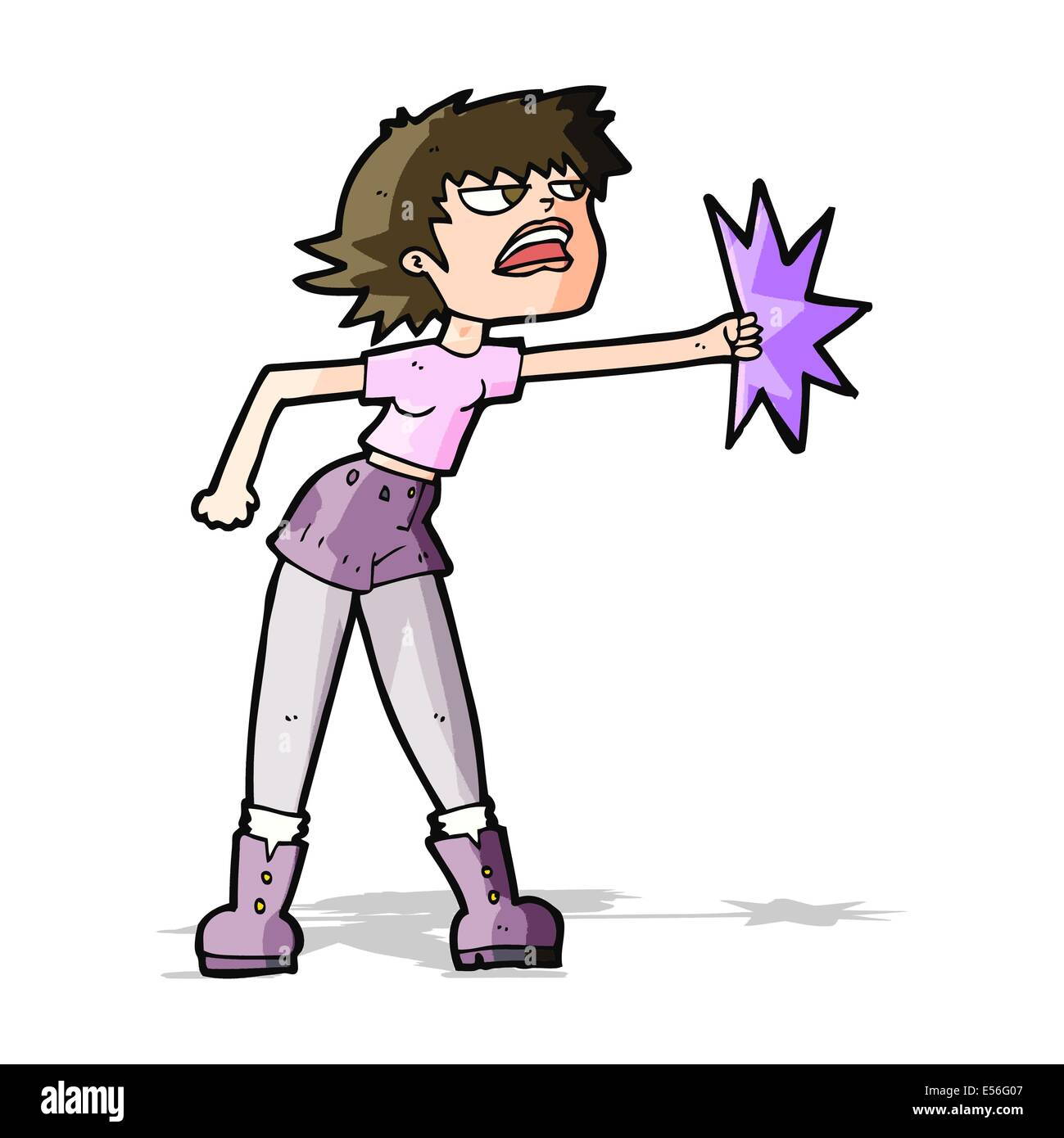 cartoon woman punching Stock Vector Image & Art - Alamy