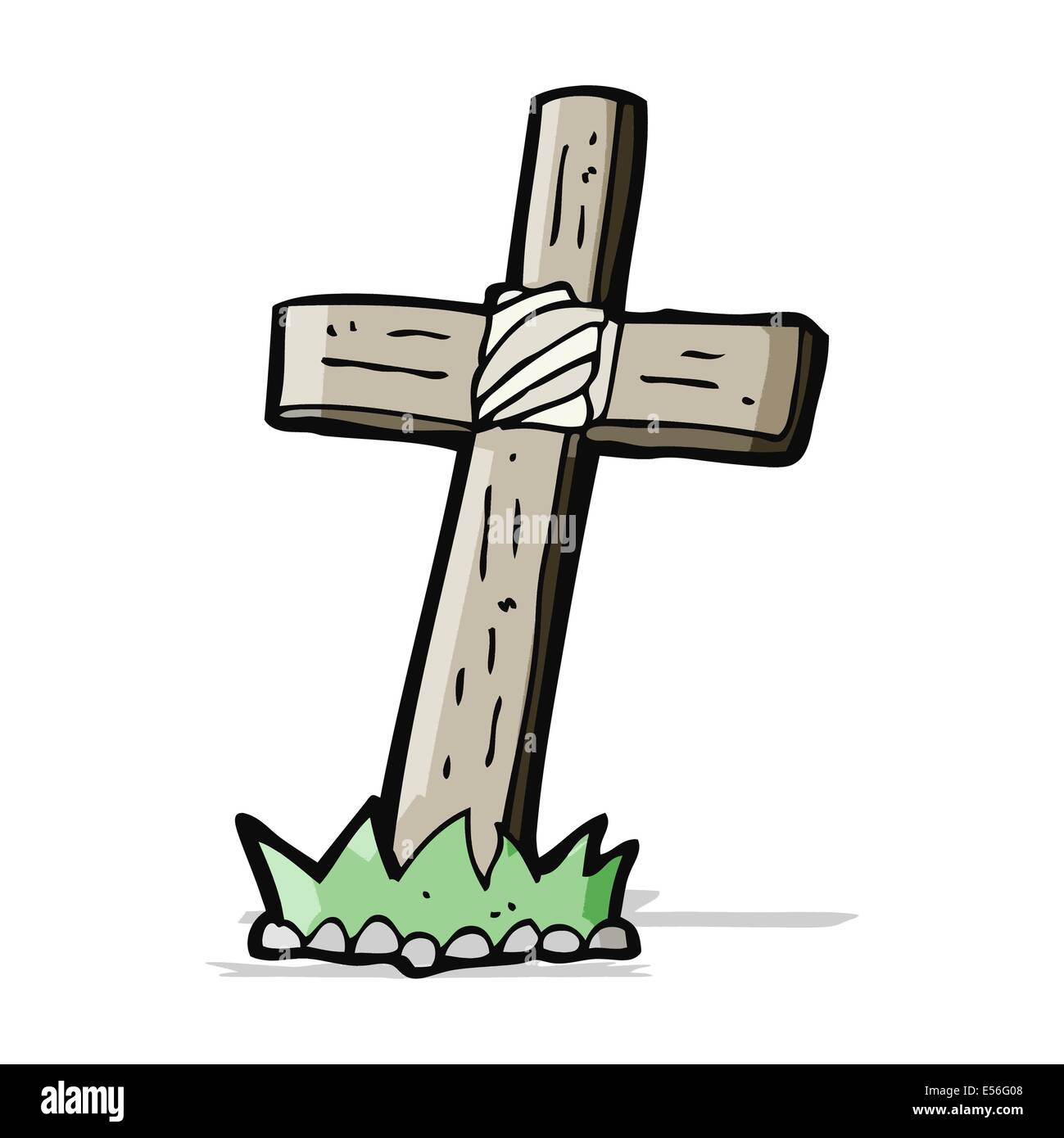cartoon wooden cross grave Stock Vector Image & Art - Alamy