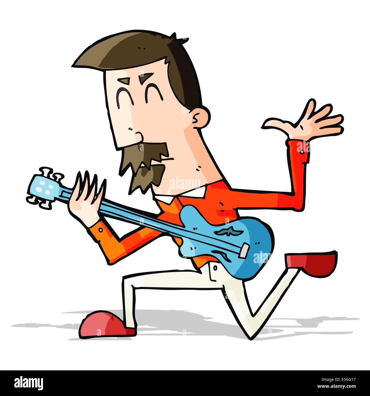 cartoon man playing electric guitar Stock Vector Image & Art - Alamy