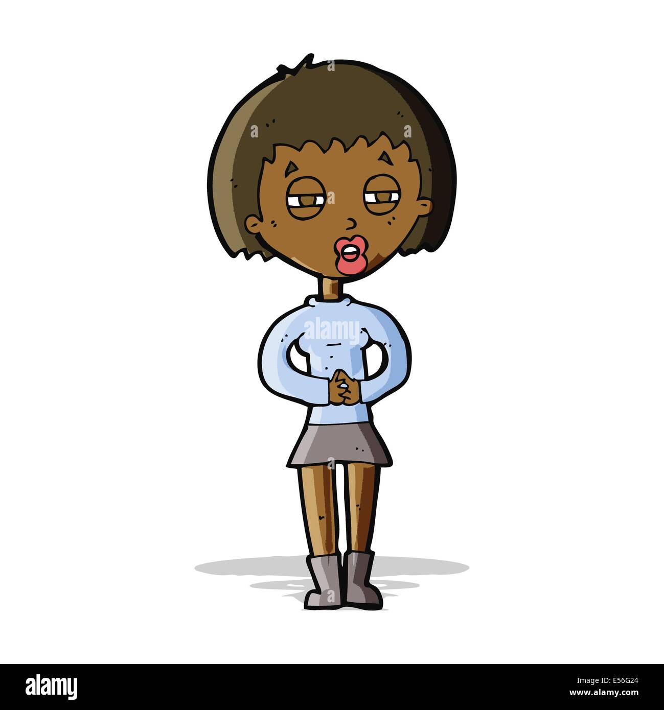 cartoon suspicious girl Stock Vector Image & Art - Alamy