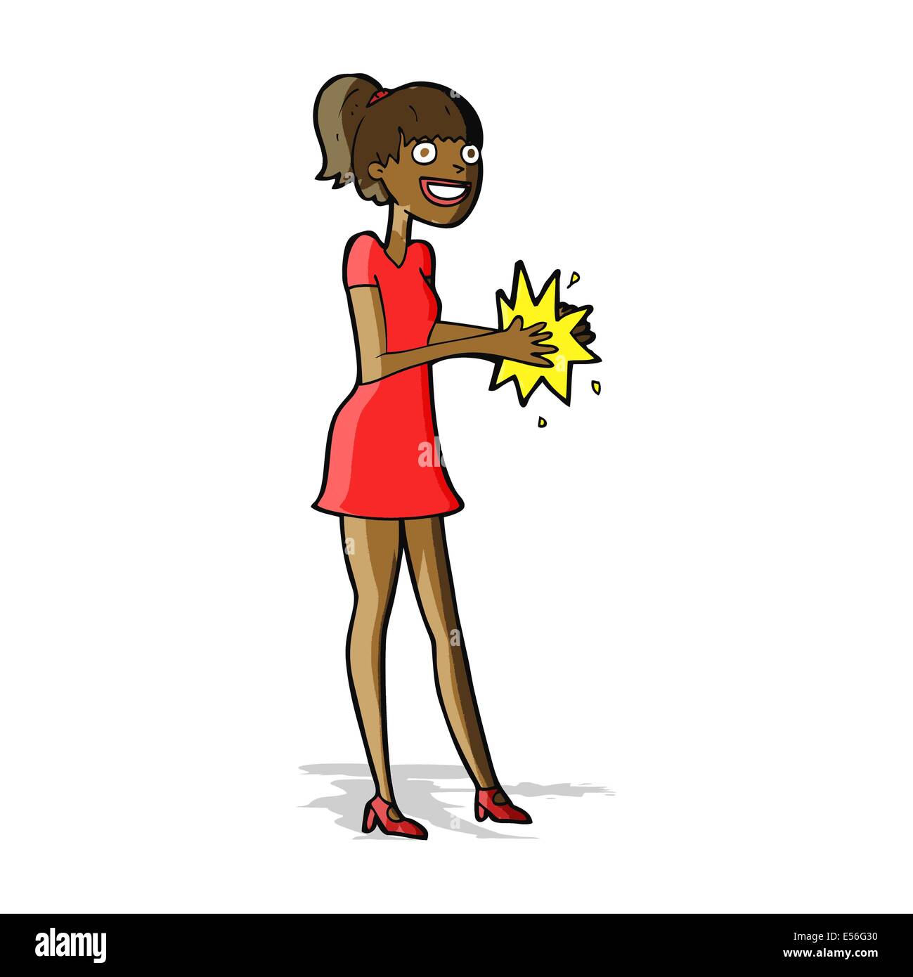 cartoon woman clapping hands Stock Vector Image & Art - Alamy