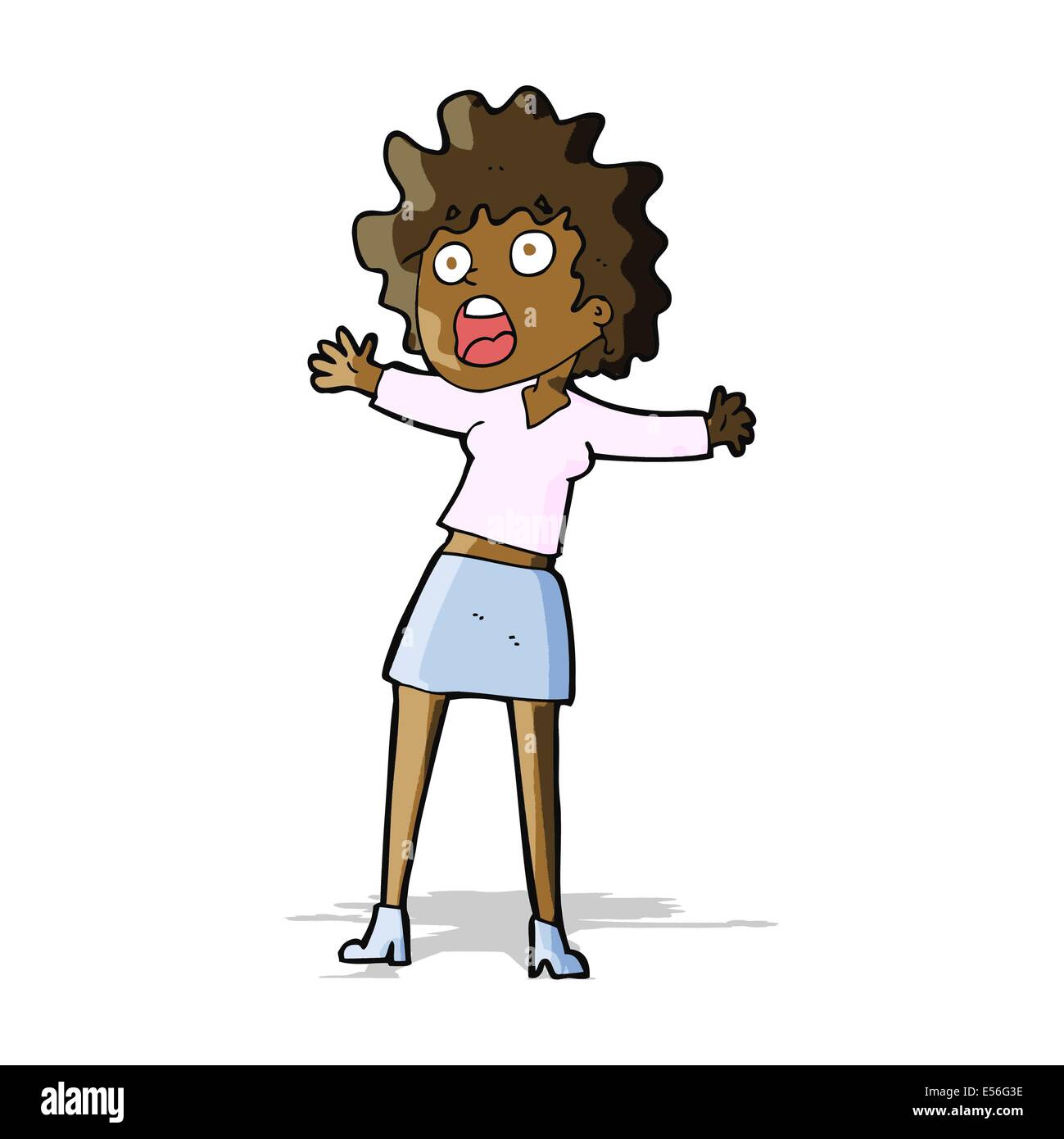 cartoon frightened woman Stock Vector Image & Art - Alamy