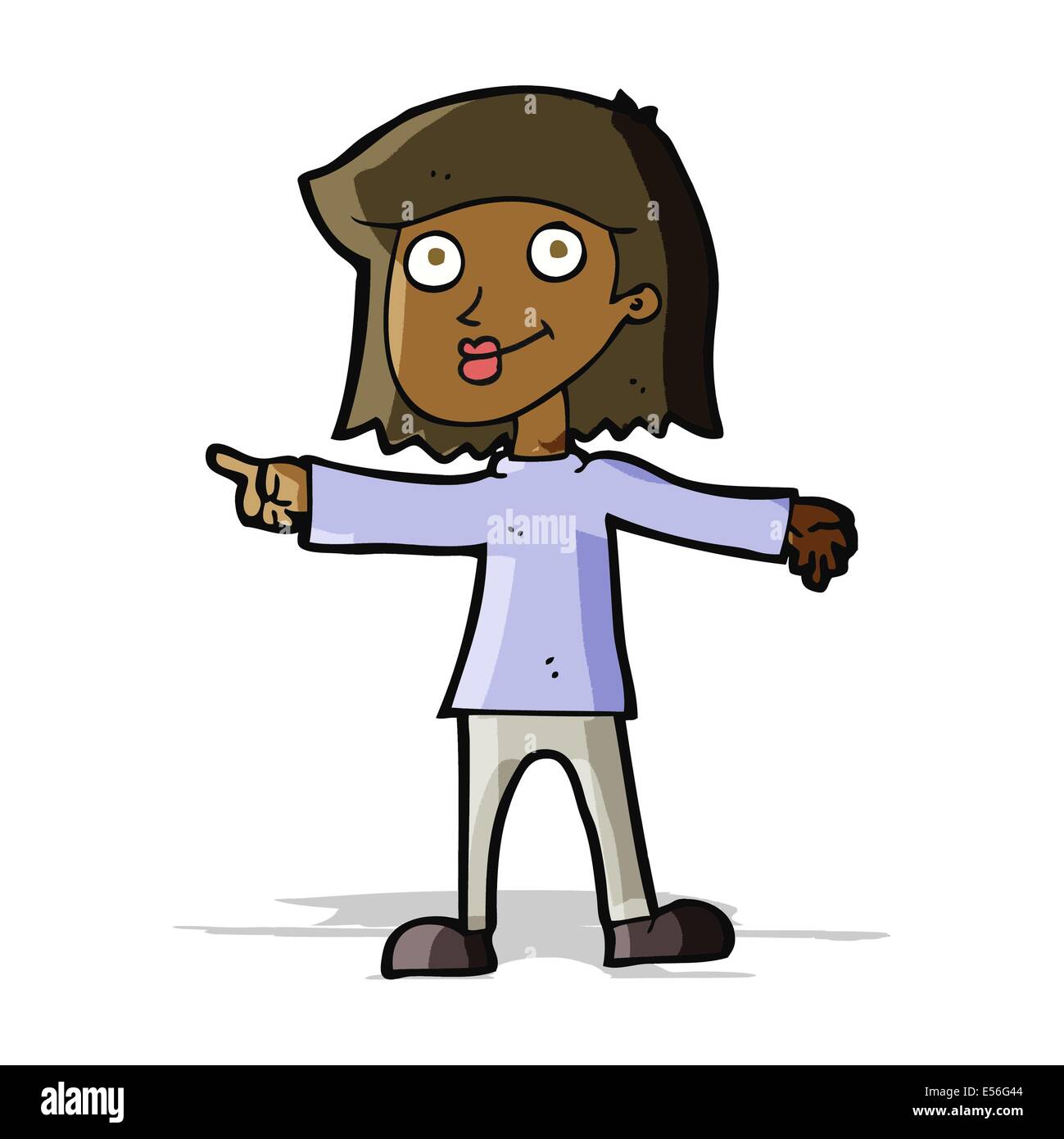 cartoon happy woman pointing Stock Vector Image & Art - Alamy