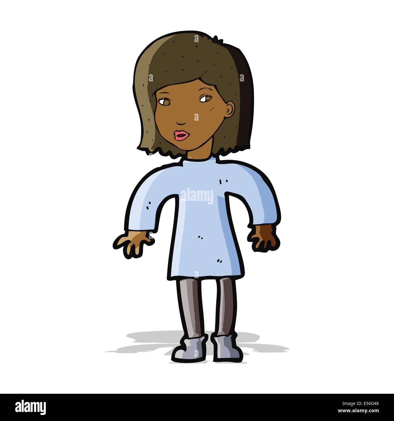 cartoon cautious woman Stock Vector Image & Art - Alamy