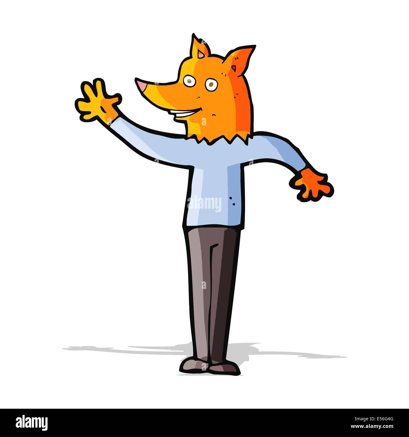 cartoon waving fox man Stock Vector Image & Art - Alamy