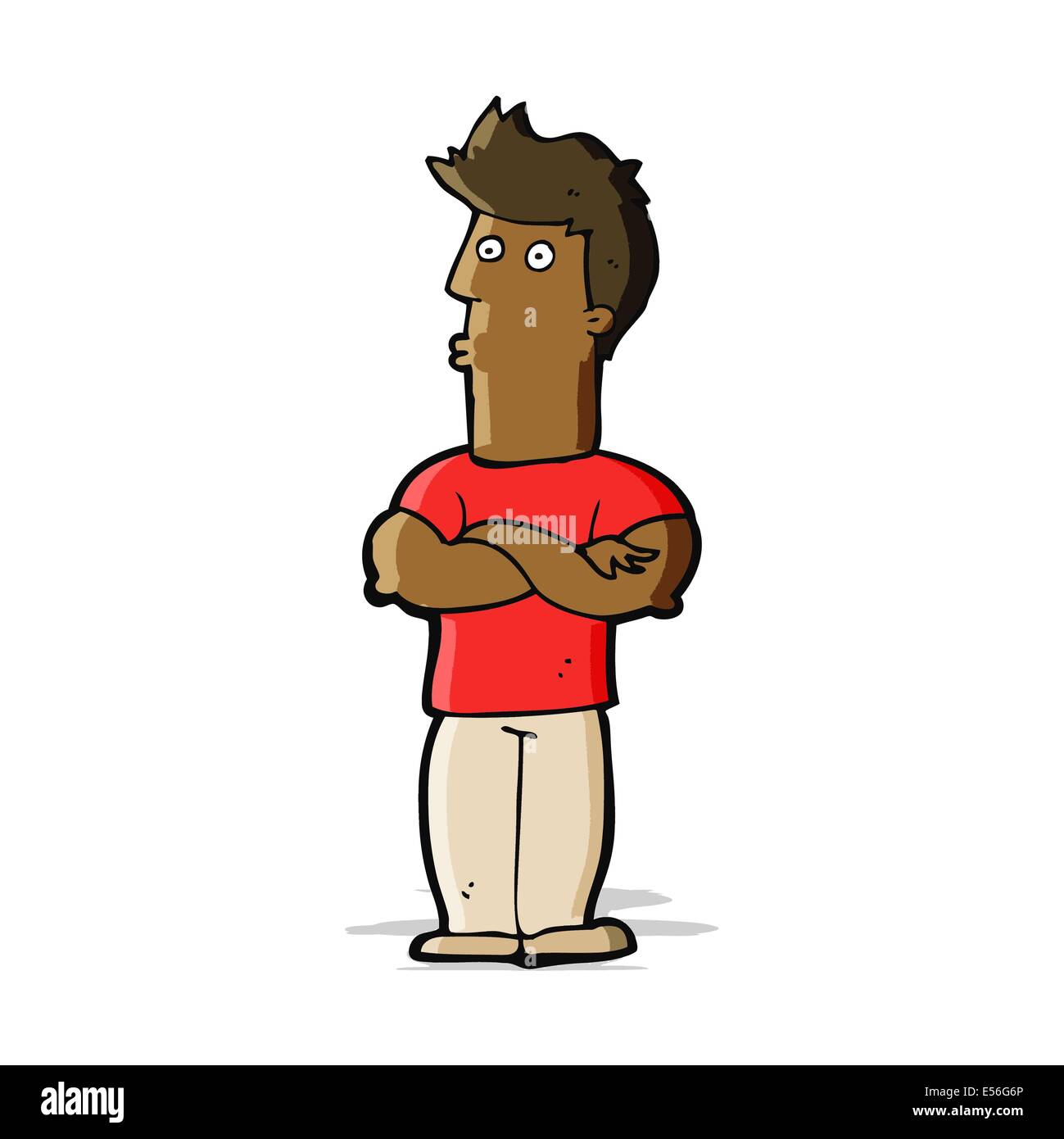 Cartoon man folded arms Cut Out Stock Images & Pictures - Alamy