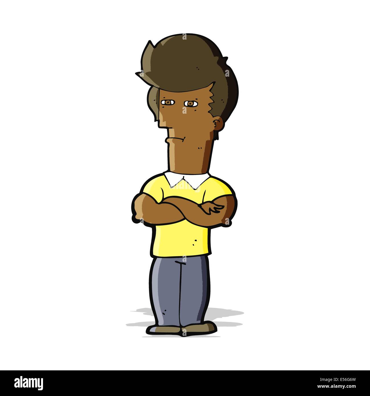 Cartoon man folded arms Cut Out Stock Images & Pictures - Alamy