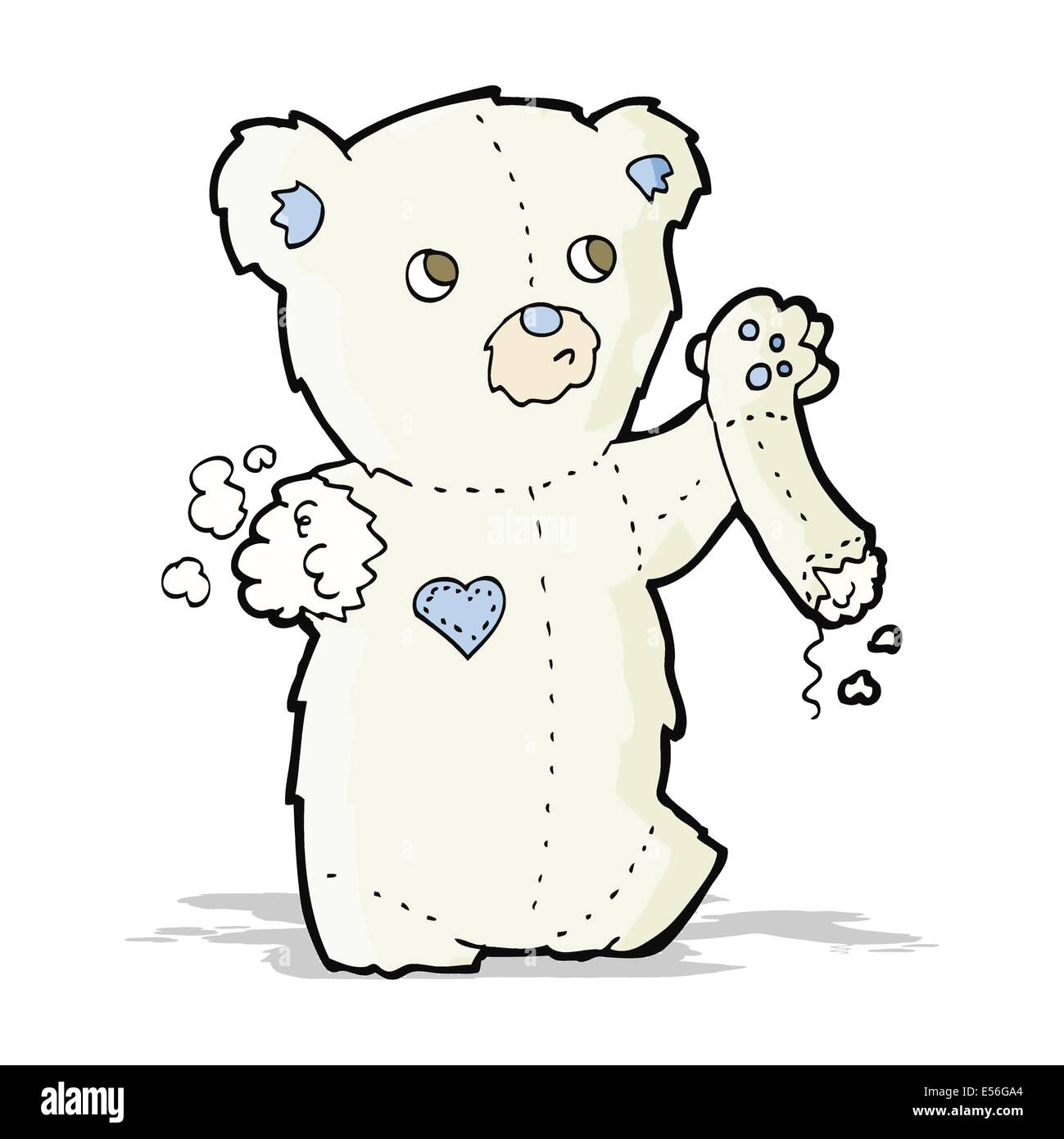 cartoon teddy polar bear with torn arm Stock Vector Image & Art - Alamy