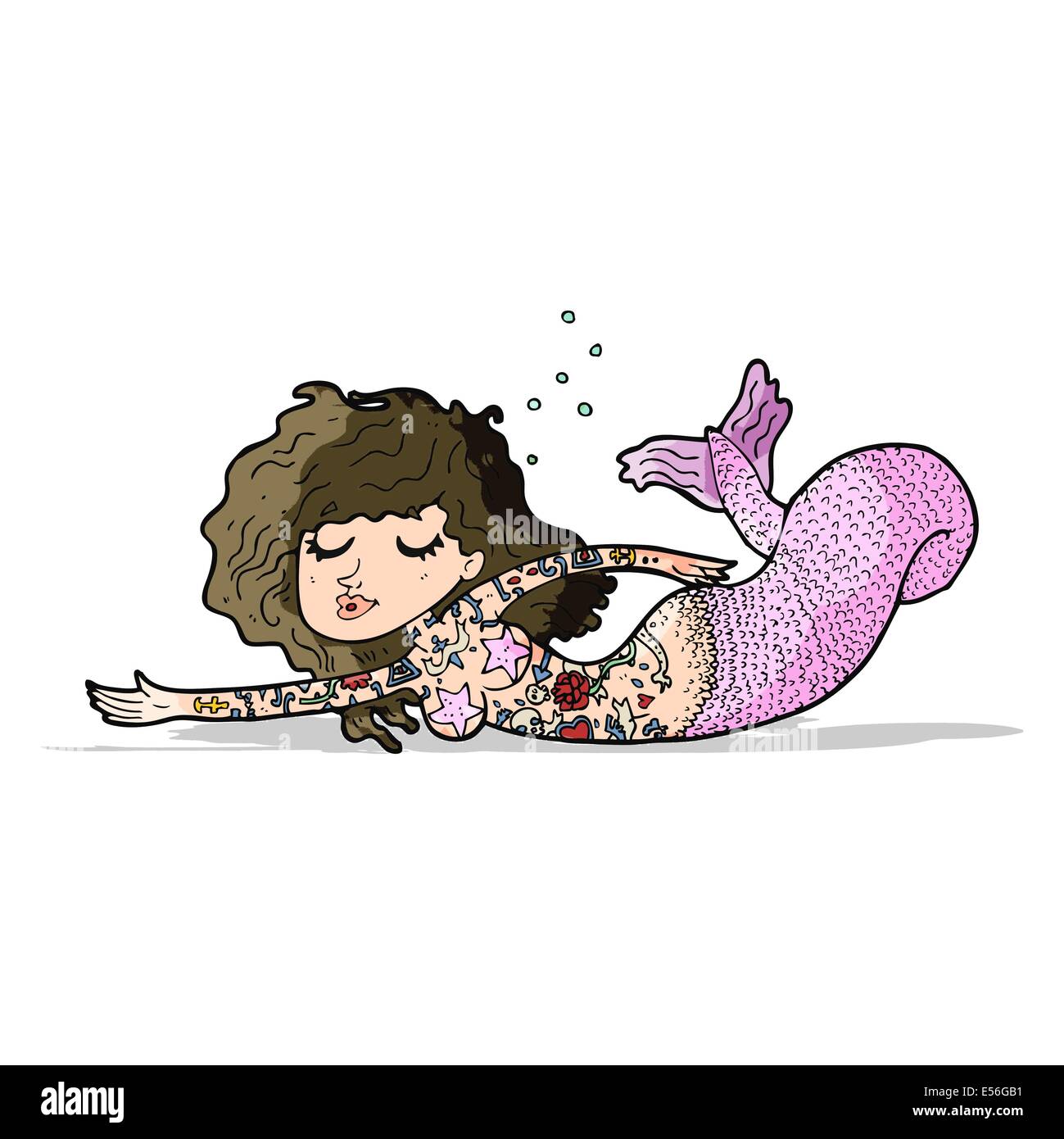 Mermaid tattoos Stock Vector Images - Alamy