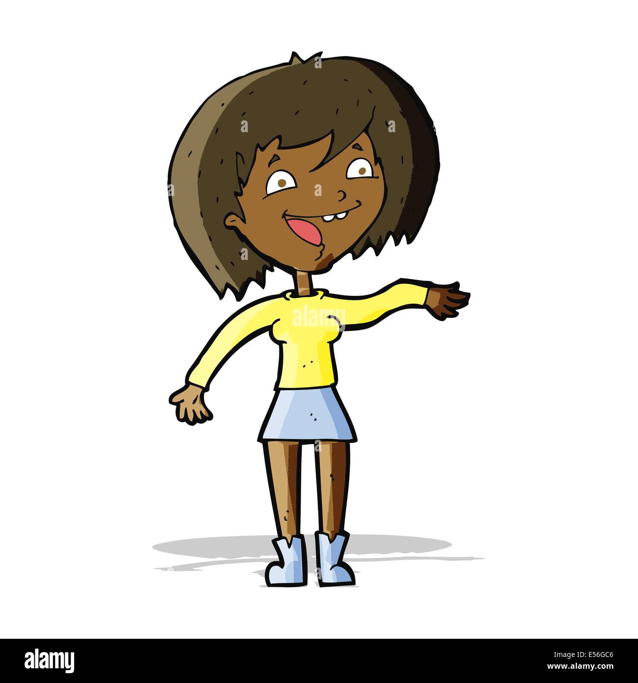 cartoon waving woman Stock Vector Image & Art - Alamy