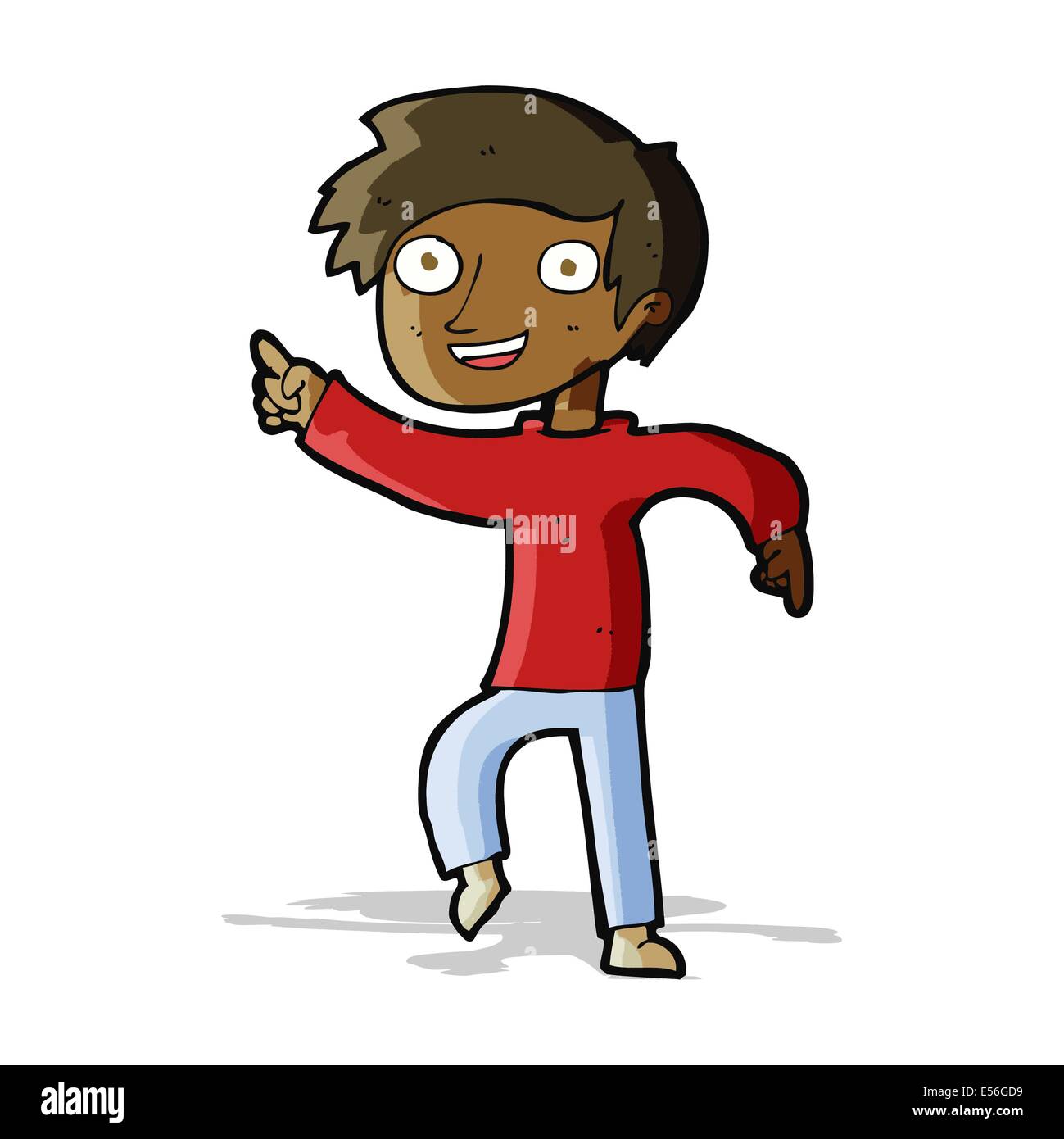 cartoon happy boy pointing Stock Vector Image & Art - Alamy