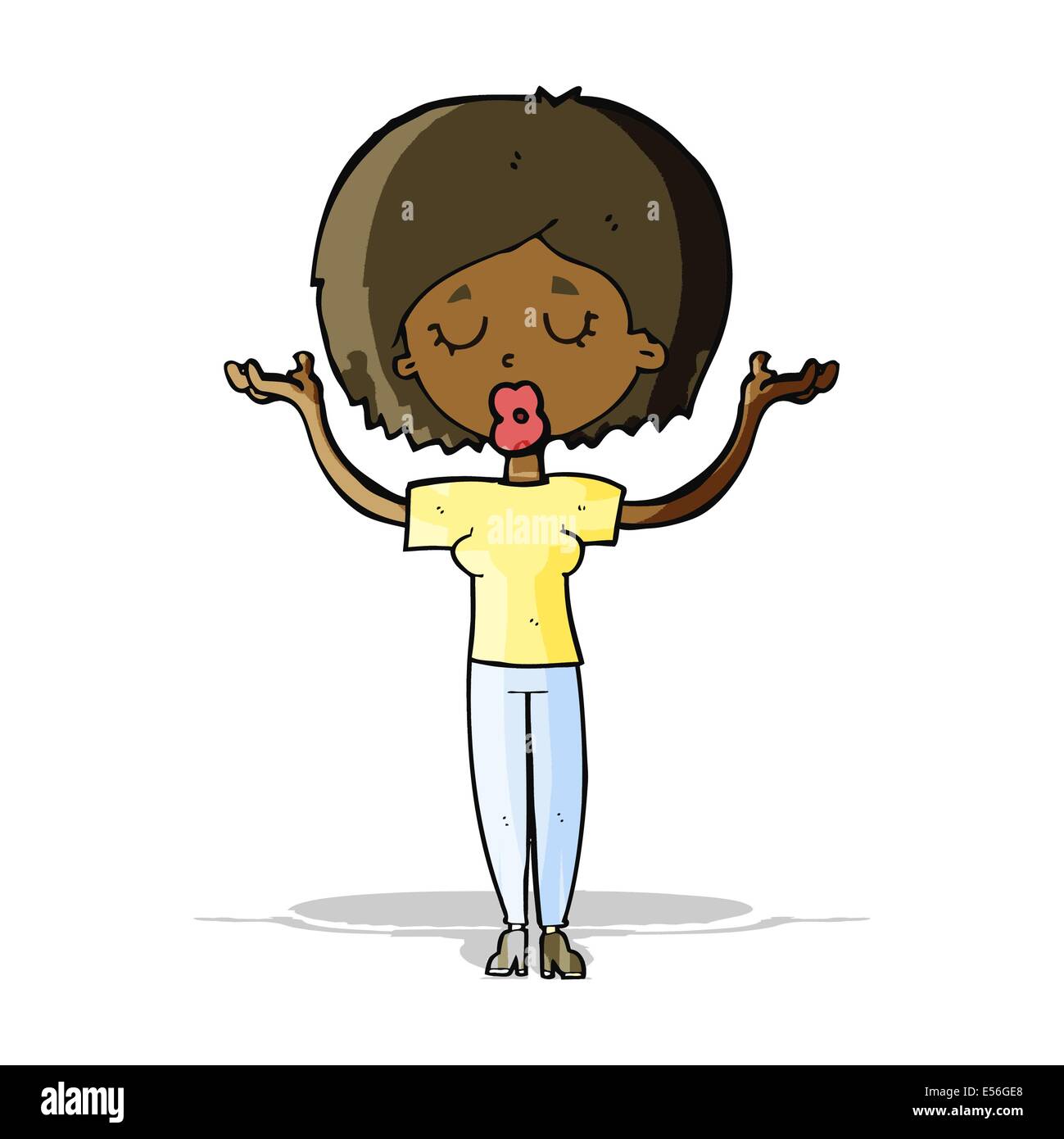 cartoon peaceful woman Stock Vector Image & Art - Alamy