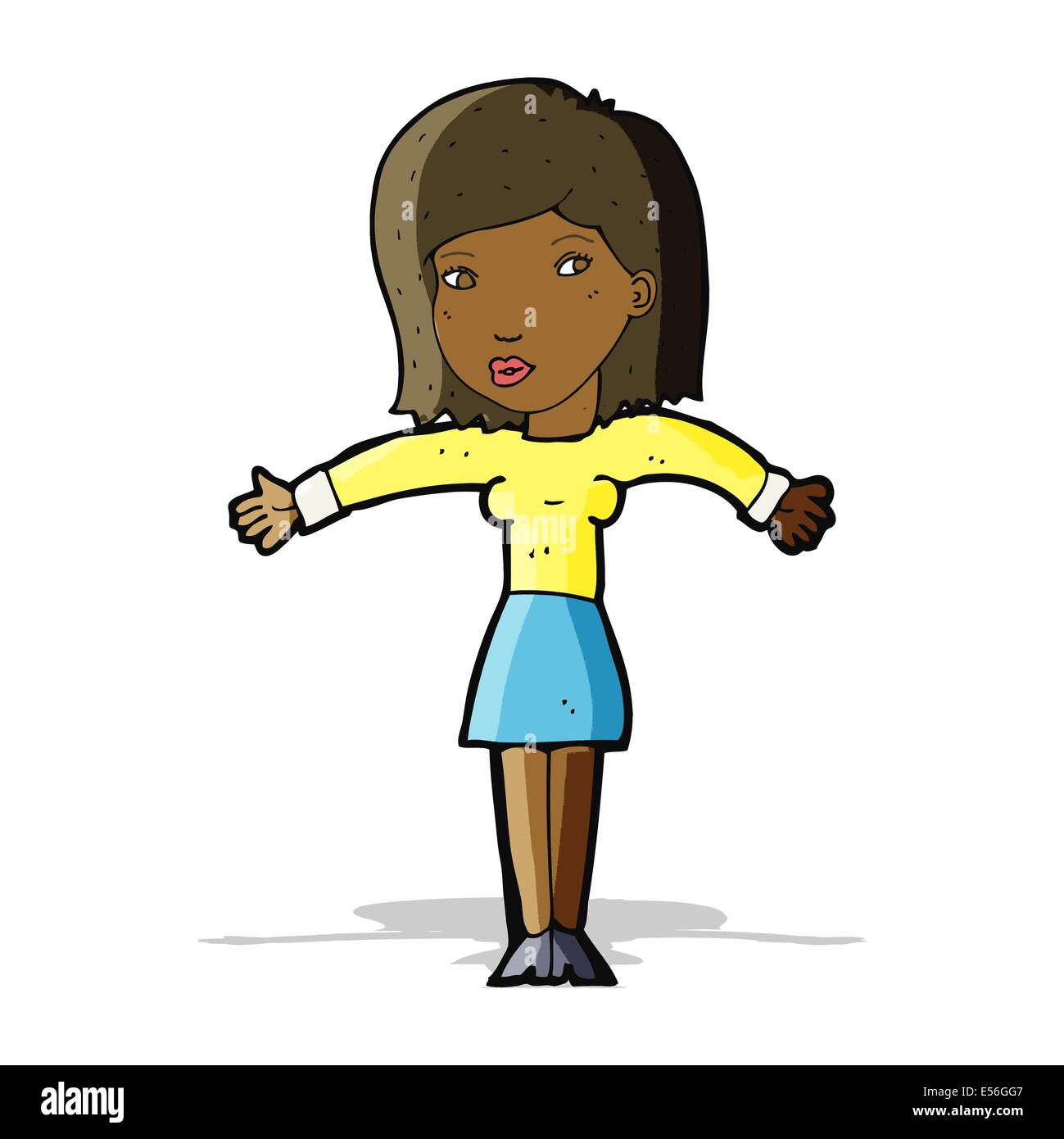 cartoon woman shrugging shoulders Stock Vector Image & Art - Alamy