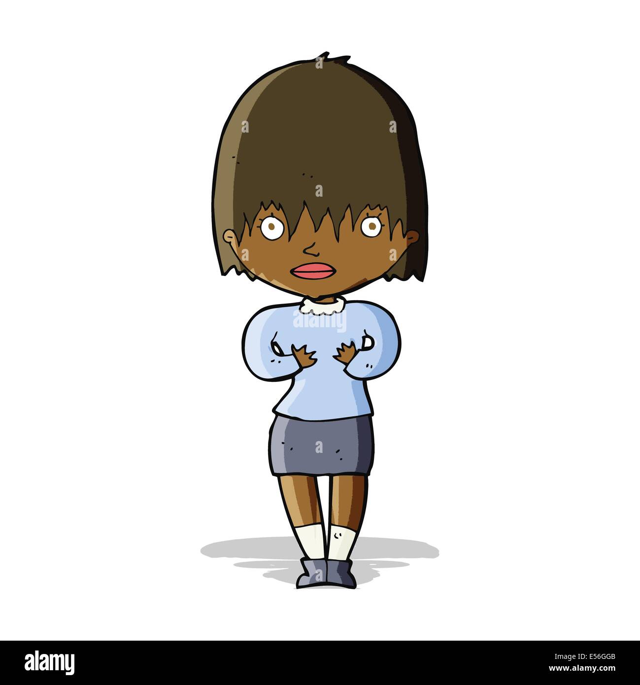 cartoon woman making Who Me? gesture Stock Vector Image & Art - Alamy