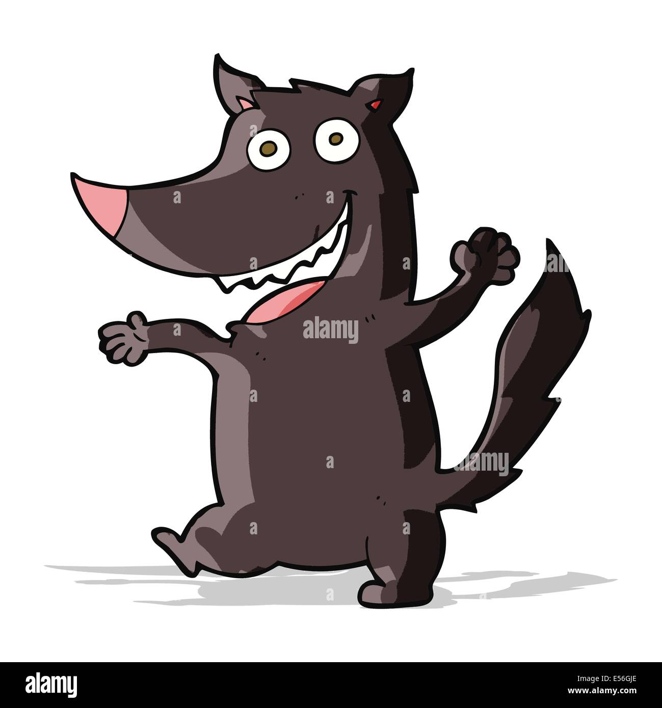 cartoon happy wolf Stock Vector Image & Art - Alamy