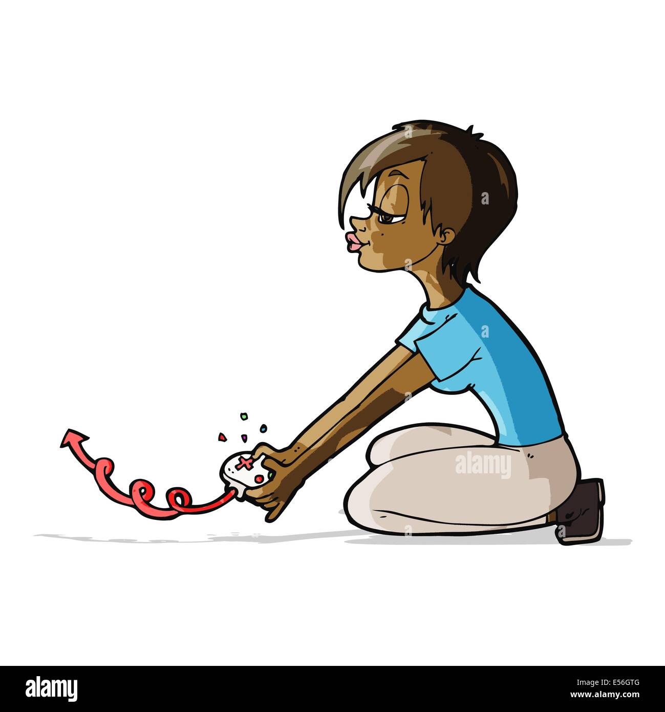 cartoon girl playing computer games Stock Vector Image & Art - Alamy