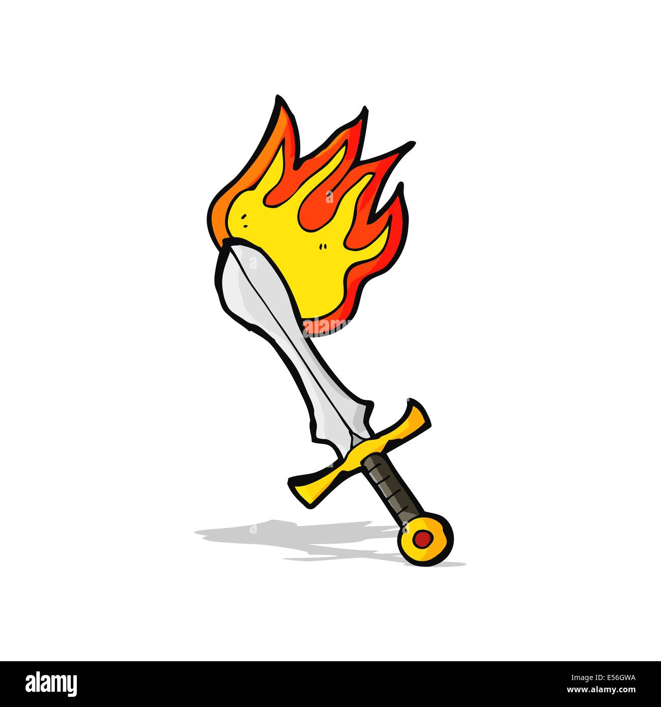 cartoon flaming sword Stock Vector Image & Art - Alamy