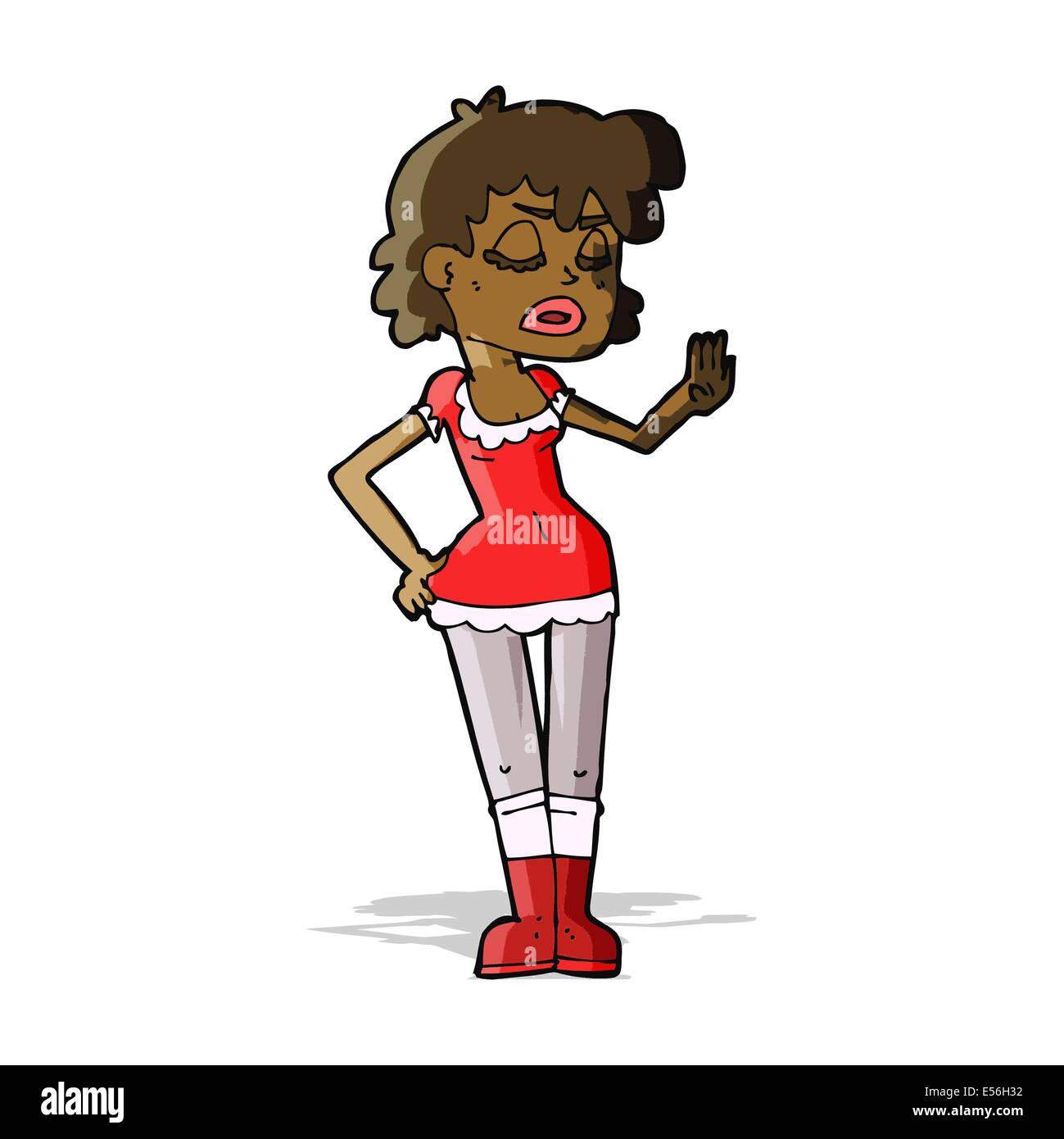 cartoon woman making dismissive gesture Stock Vector Image & Art - Alamy