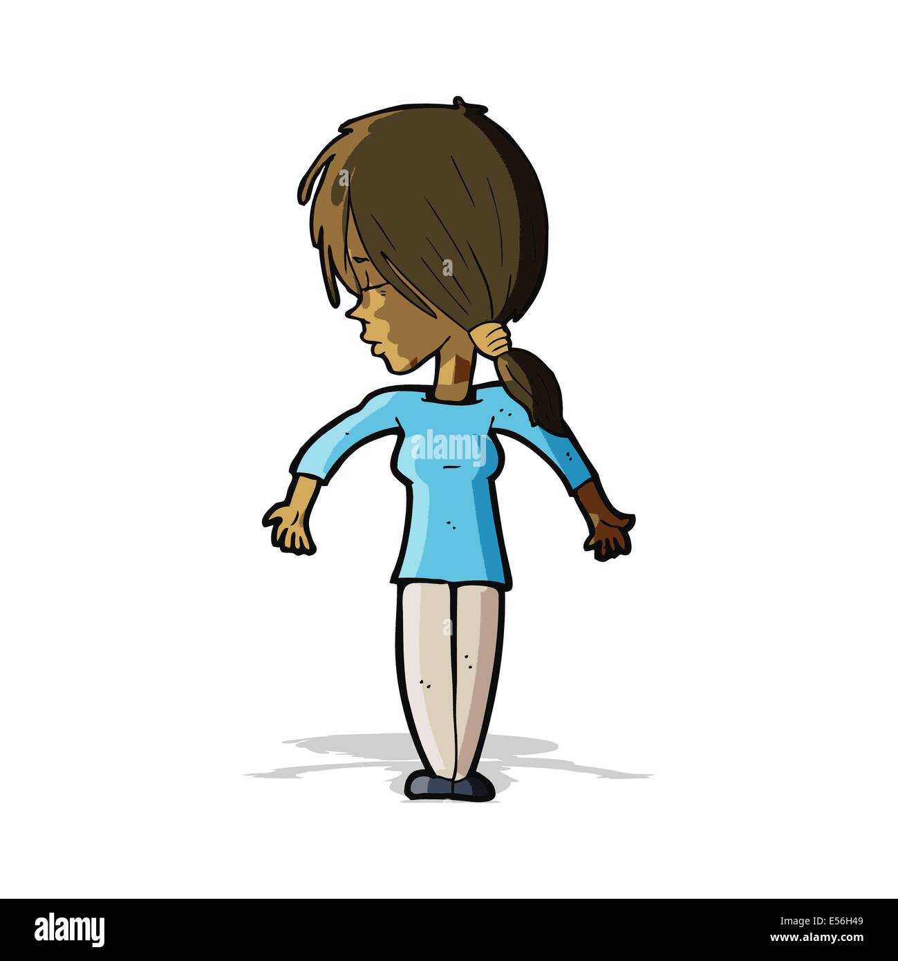 cartoon woman shrugging shoulders Stock Vector Image & Art - Alamy