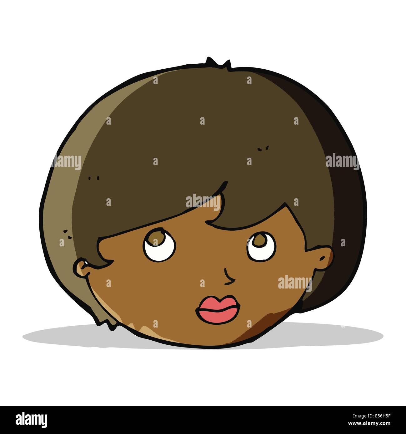 cartoon female face looking upwards Stock Vector Image & Art - Alamy