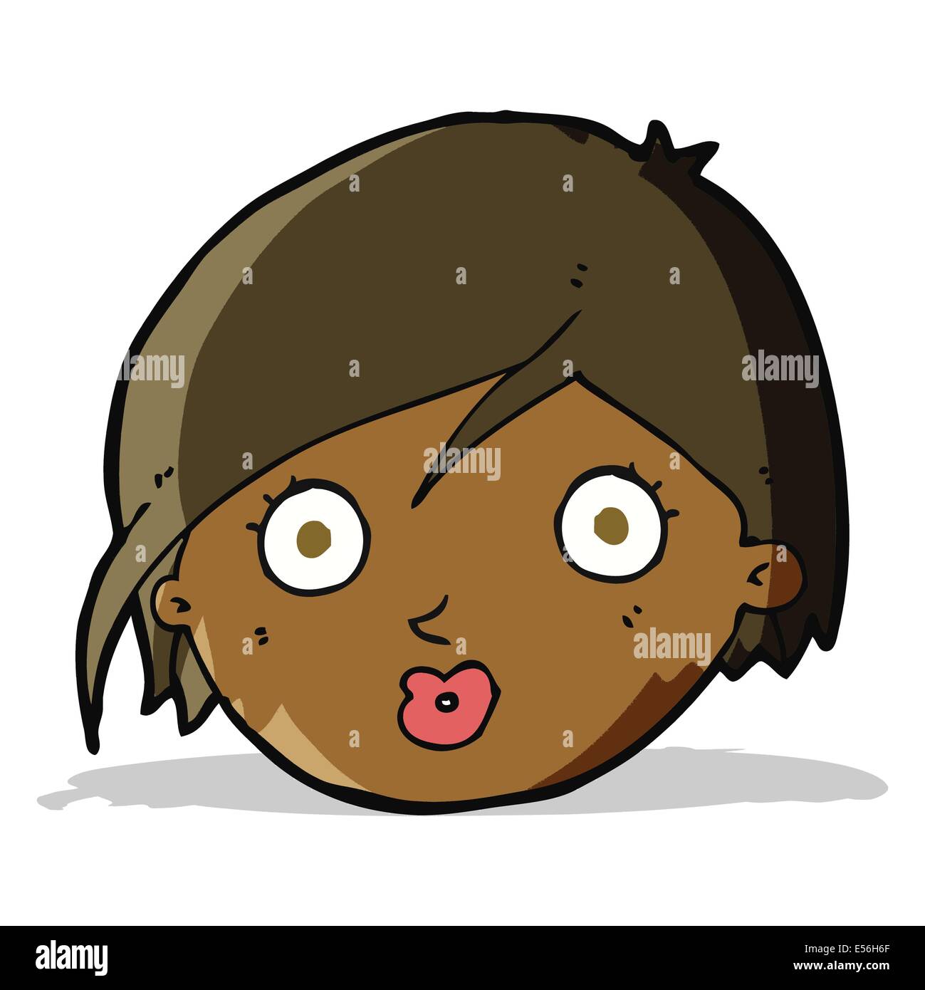 cartoon surprised female face Stock Vector Image & Art - Alamy