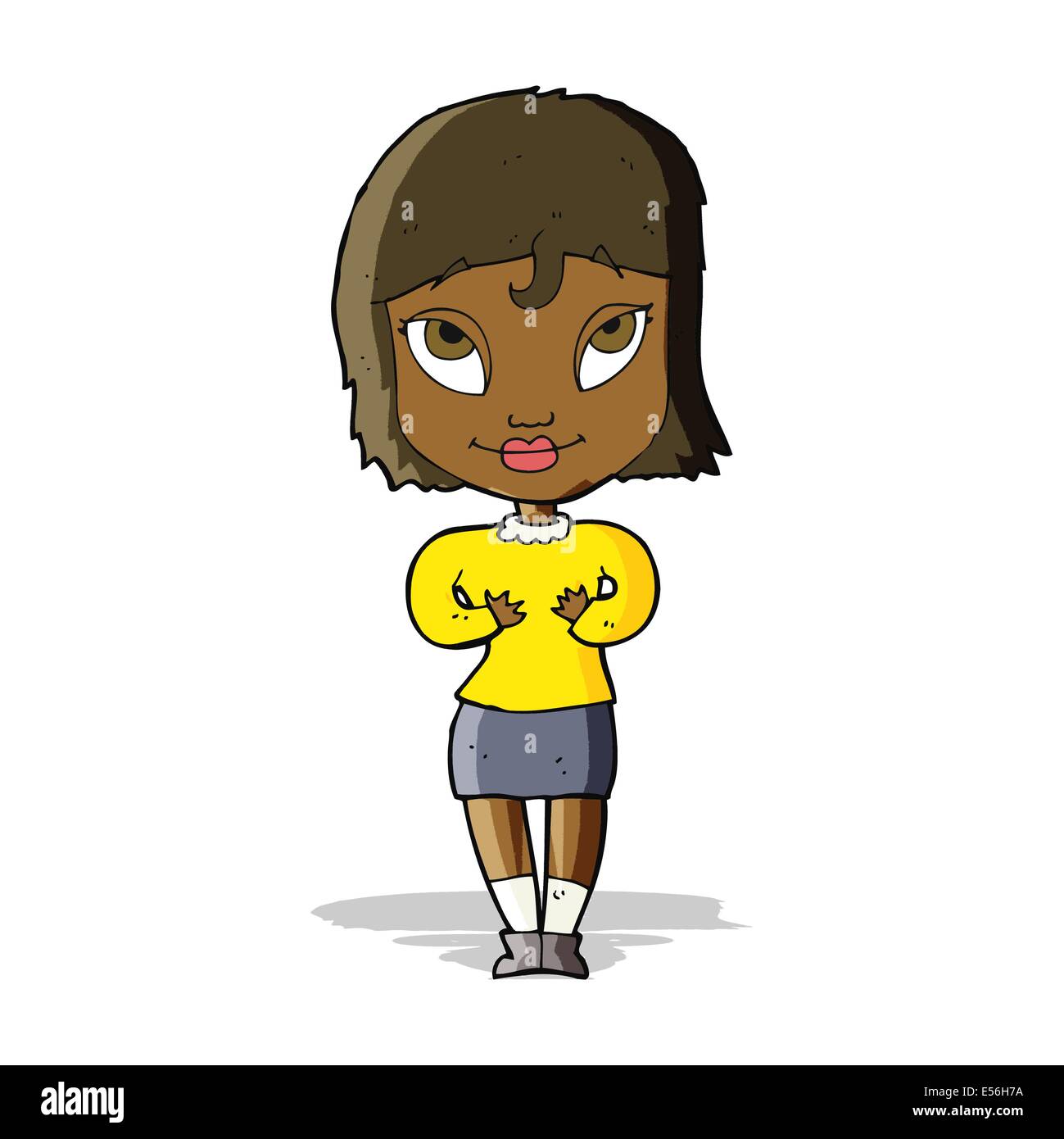 cartoon woman gesturing at self Stock Vector Image & Art - Alamy