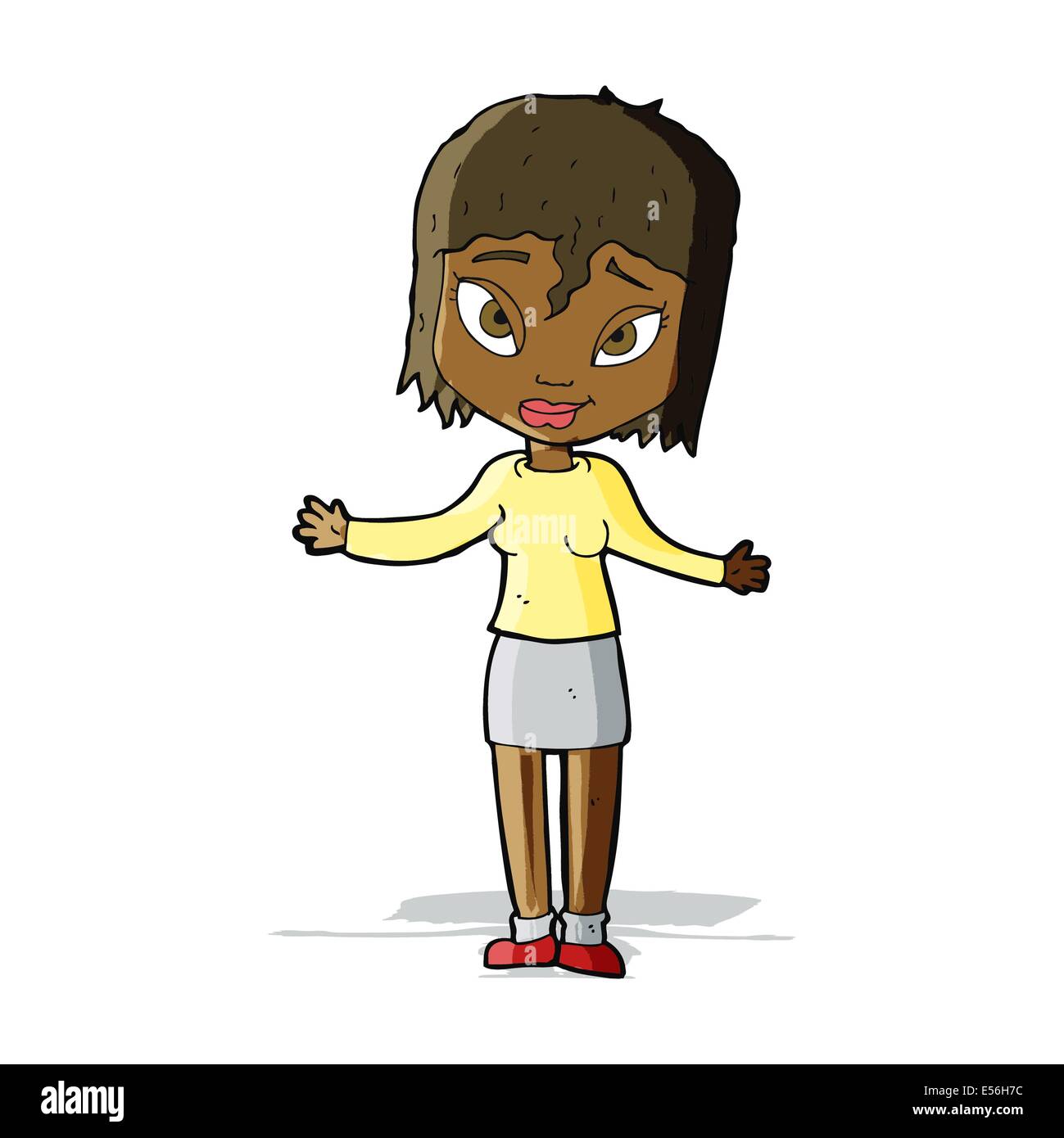cartoon woman shrugging shoulders Stock Vector Image & Art - Alamy