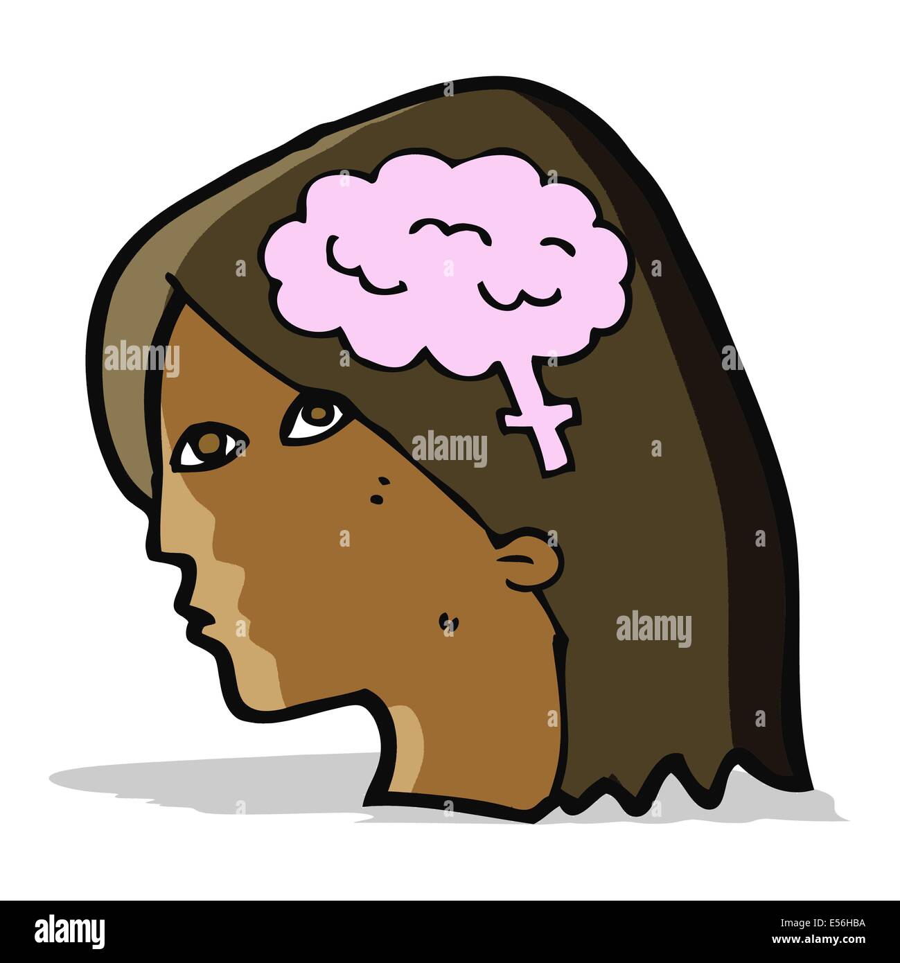 Happy female brain Stock Vector Images - Alamy