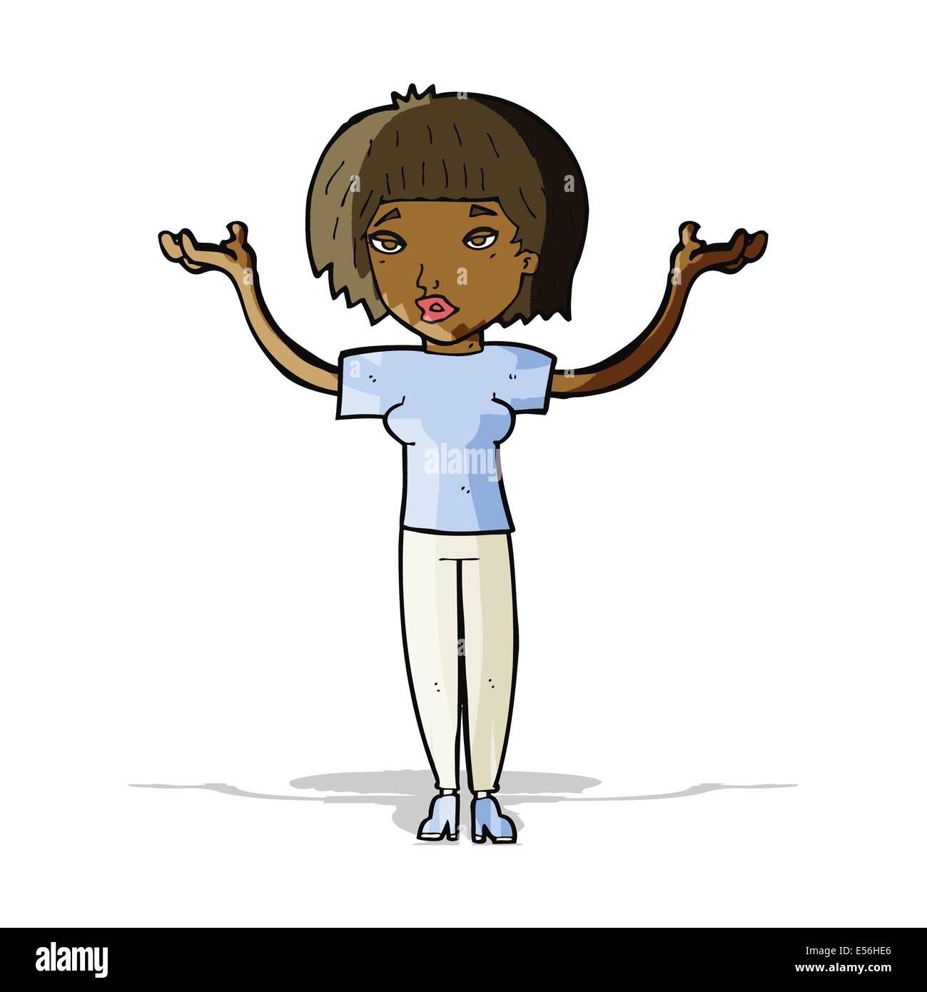 cartoon woman shrugging shoulders Stock Vector Image & Art - Alamy