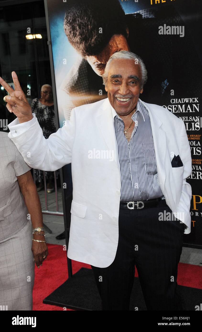 New York, USA. 21st July, 2014. Charlie Rangel at arrivals for GET ON ...