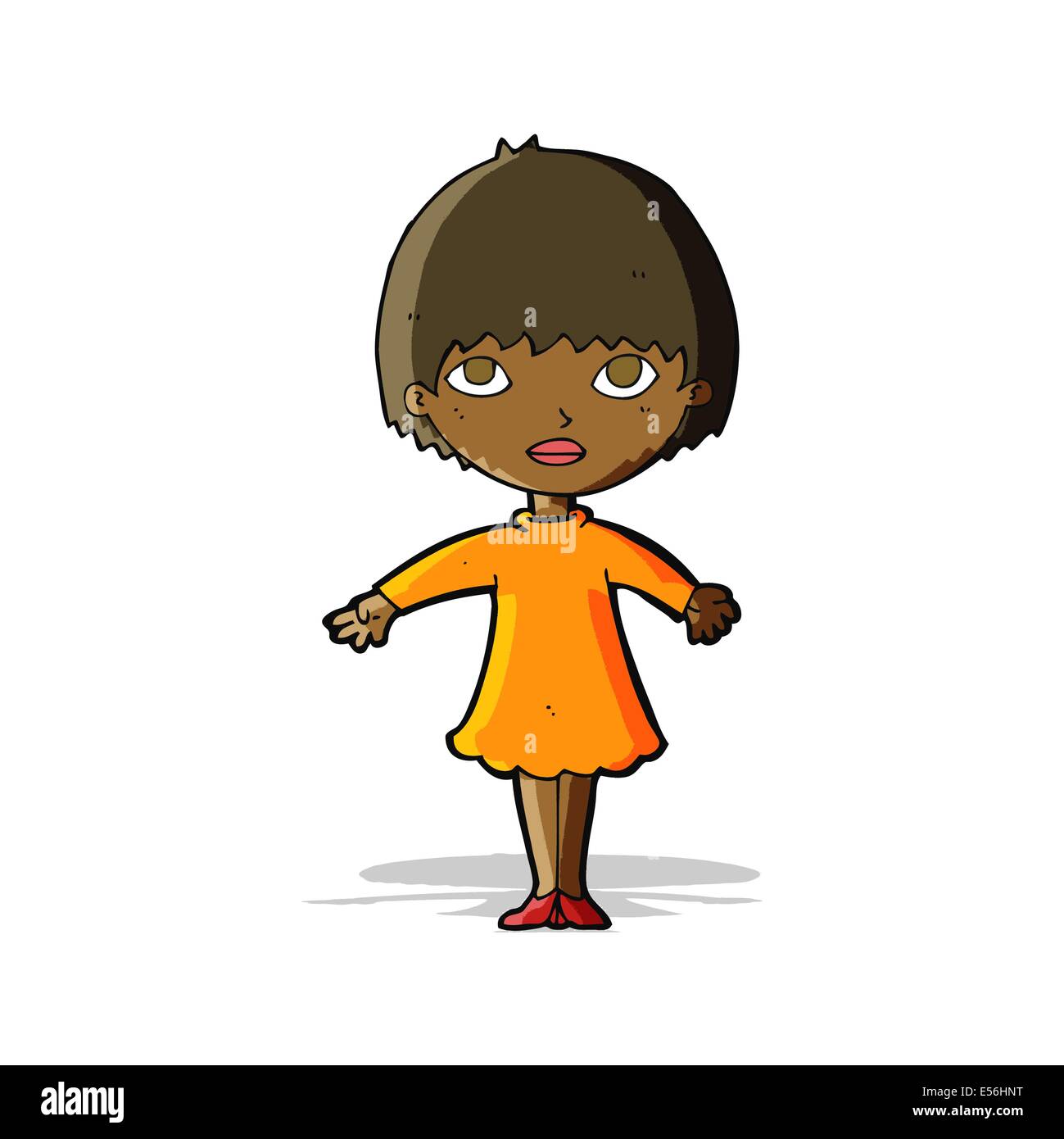 cartoon woman in dress Stock Vector Image & Art - Alamy