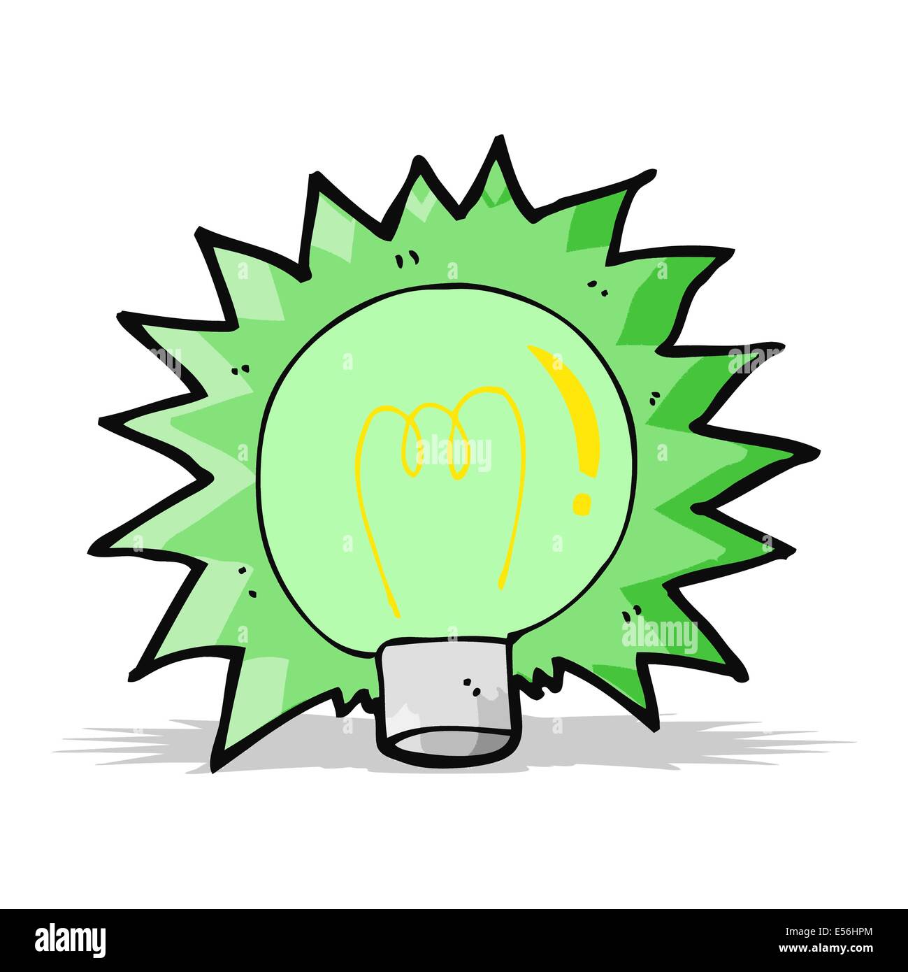 cartoon flashing green light bulb Stock Vector Image & Art - Alamy