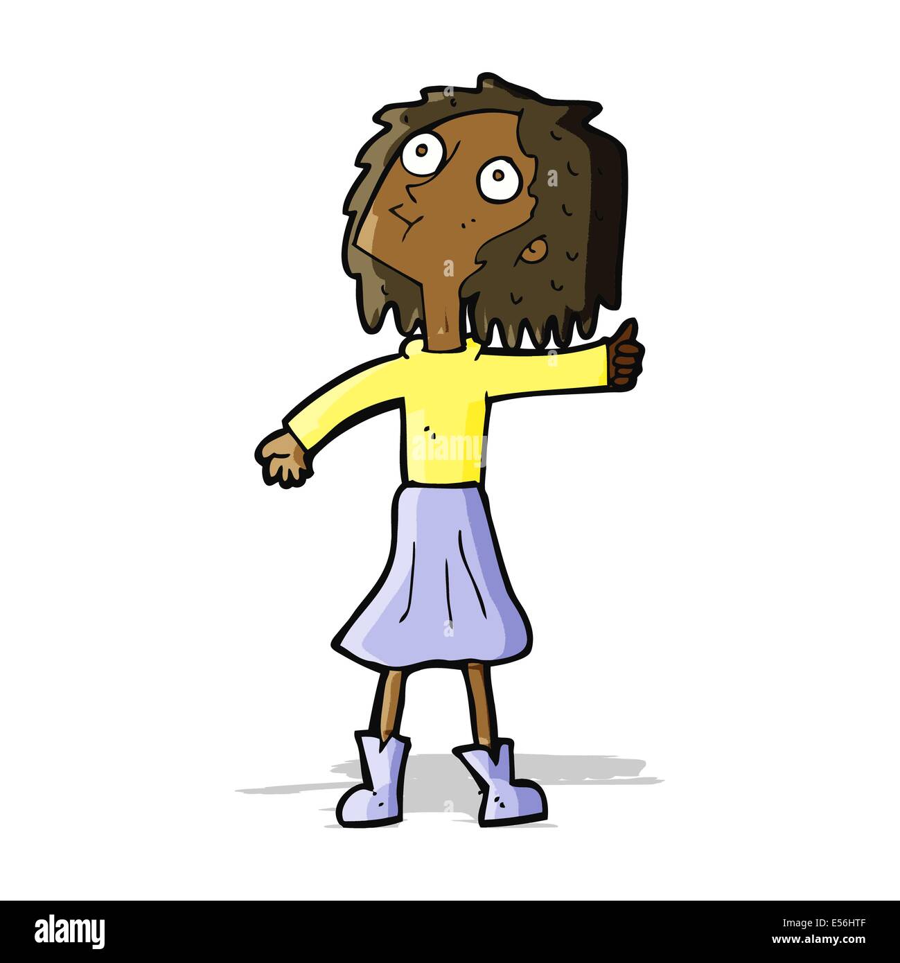 Cartoon woman looking up sky hi-res stock photography and images - Alamy