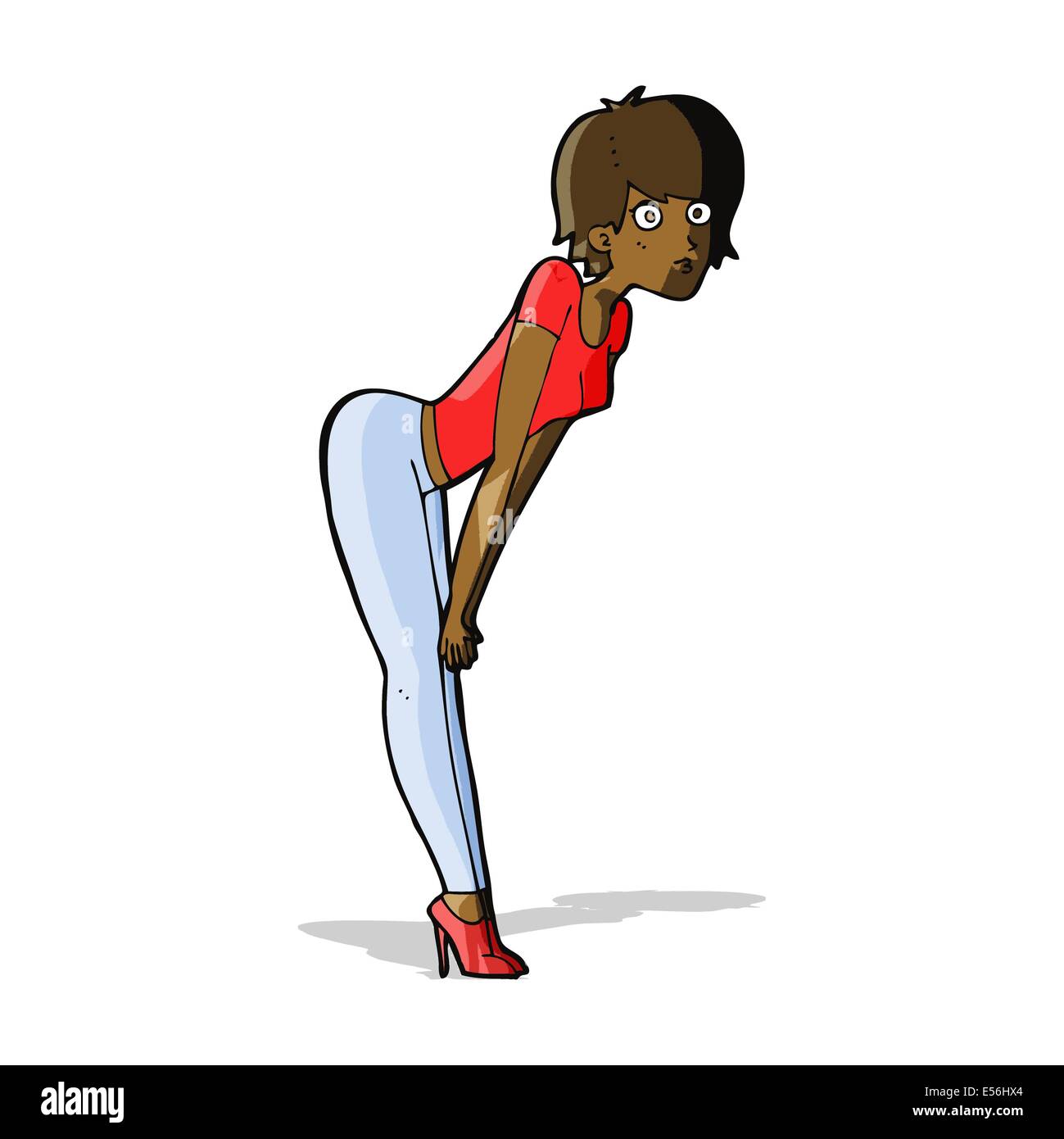 cartoon woman looking at something Stock Vector Image & Art - Alamy