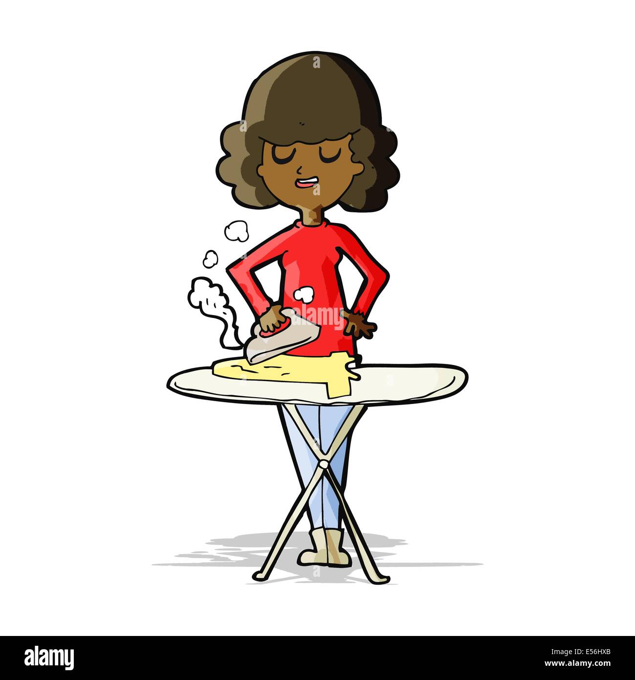 cartoon woman ironing Stock Vector Image & Art - Alamy