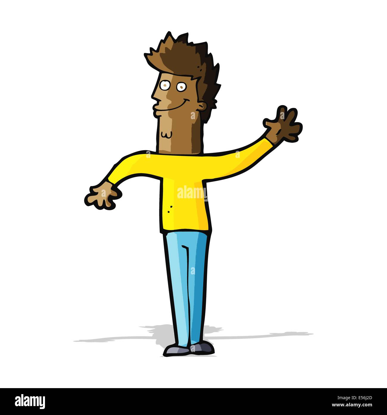 cartoon happy waving man Stock Vector Image & Art - Alamy