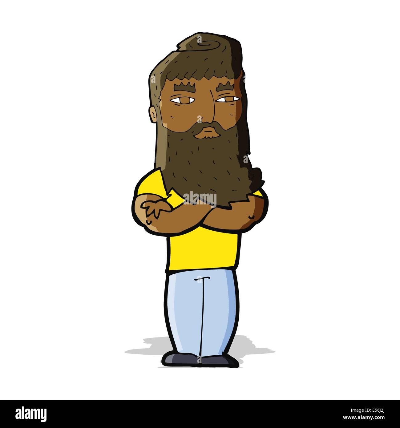 cartoon serious man with beard Stock Vector Image & Art - Alamy