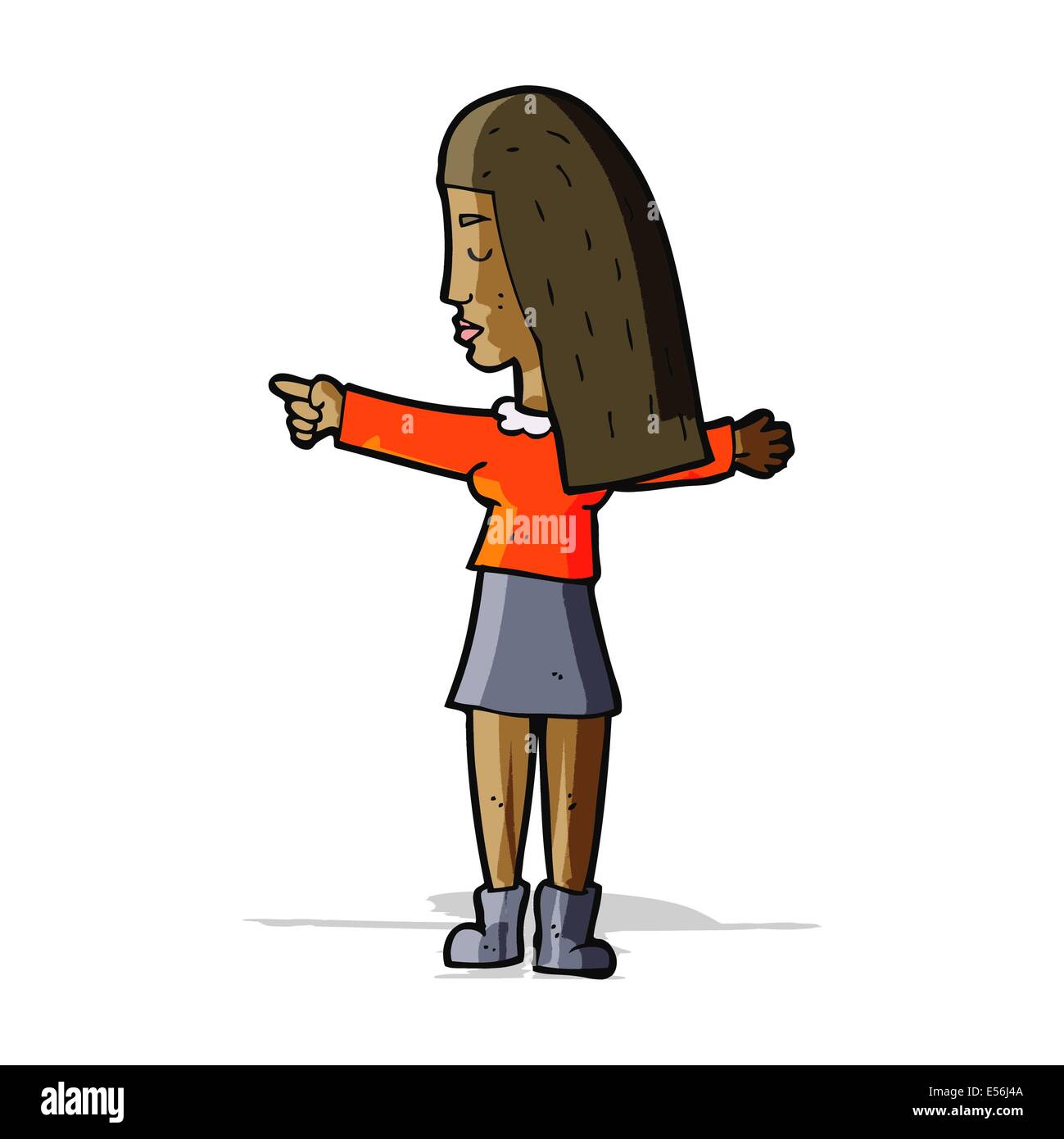 cartoon woman pointing Stock Vector Image & Art - Alamy