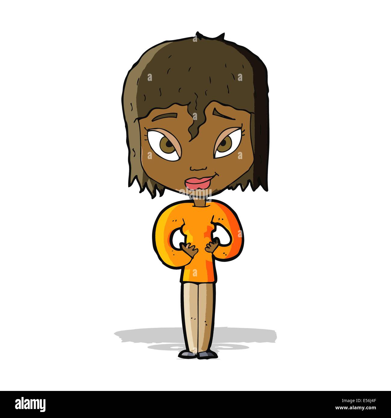 cartoon satisfied woman Stock Vector Image & Art - Alamy