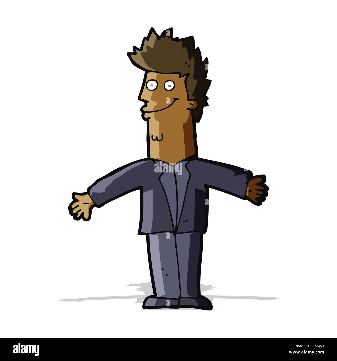 cartoon happy man with open arms Stock Vector Image & Art - Alamy