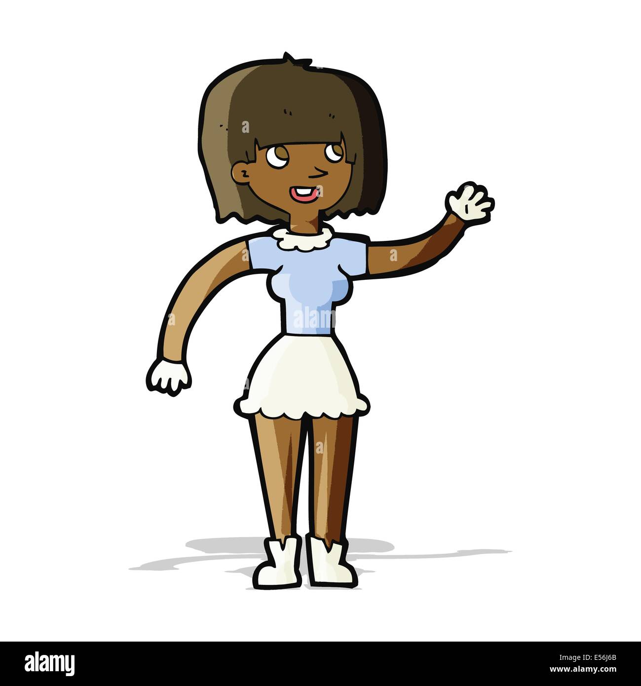 cartoon girl waving Stock Vector Image & Art - Alamy