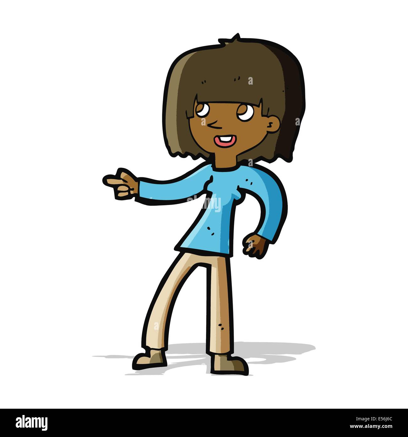 Cartoon girl pointing Cut Out Stock Images & Pictures - Alamy