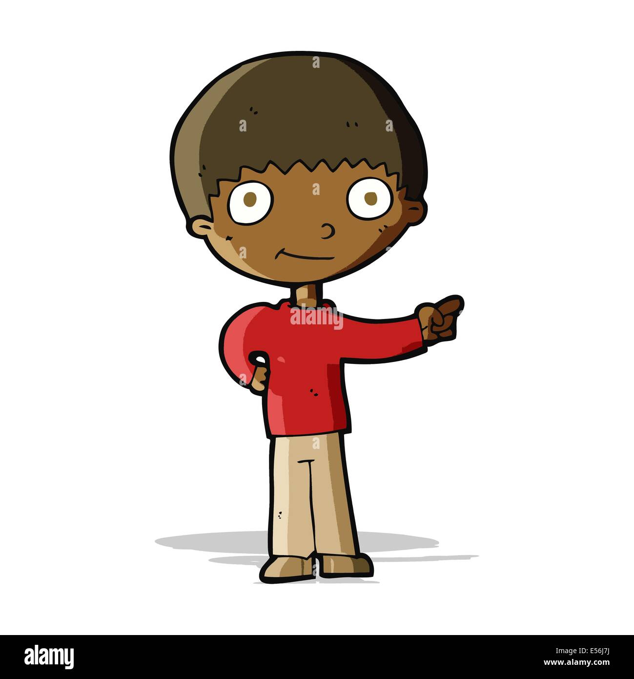 cartoon happy boy pointing Stock Vector Image & Art - Alamy