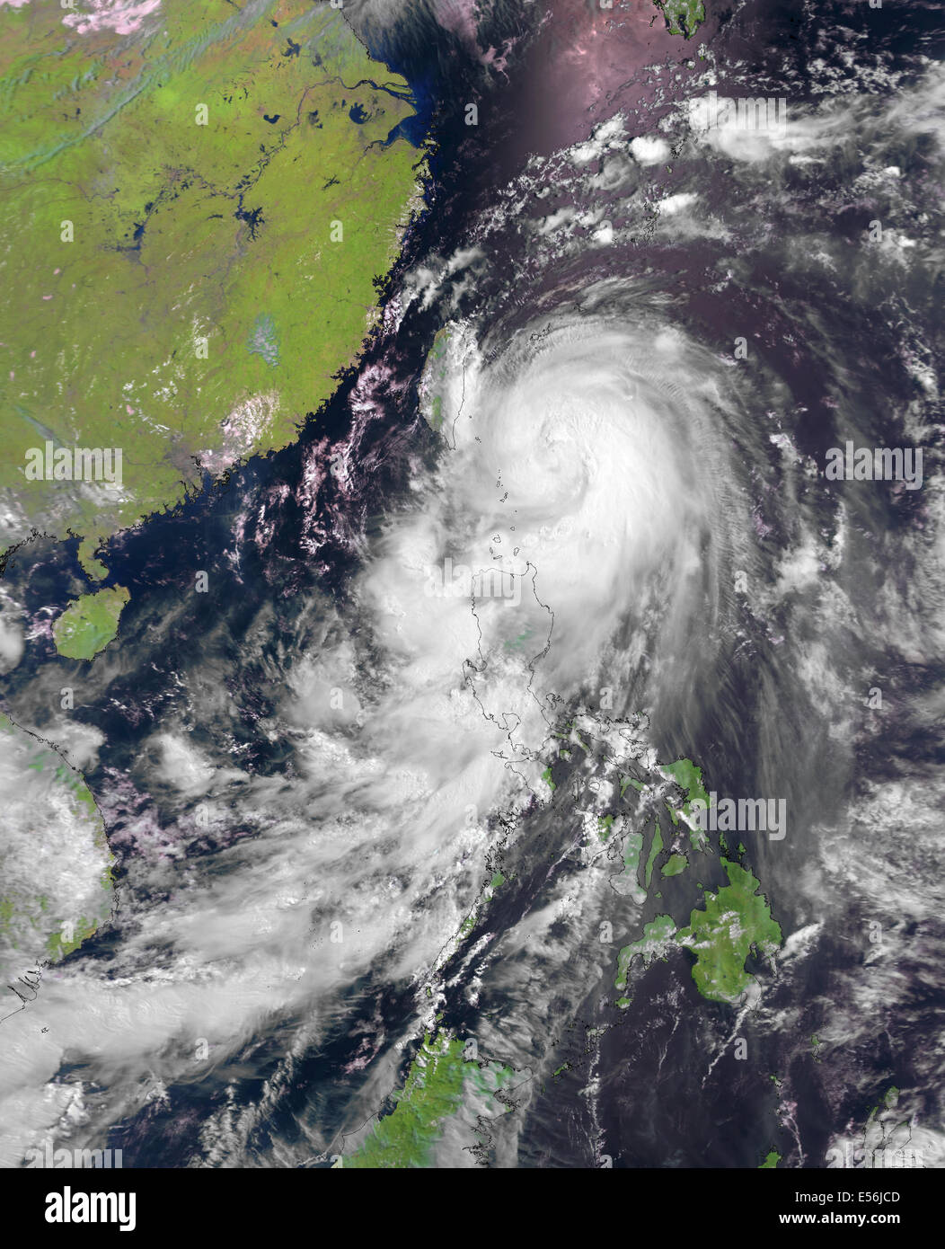 HANDOUT: 22nd July 2014. Satellite image of Typhoon Matmo shown ...