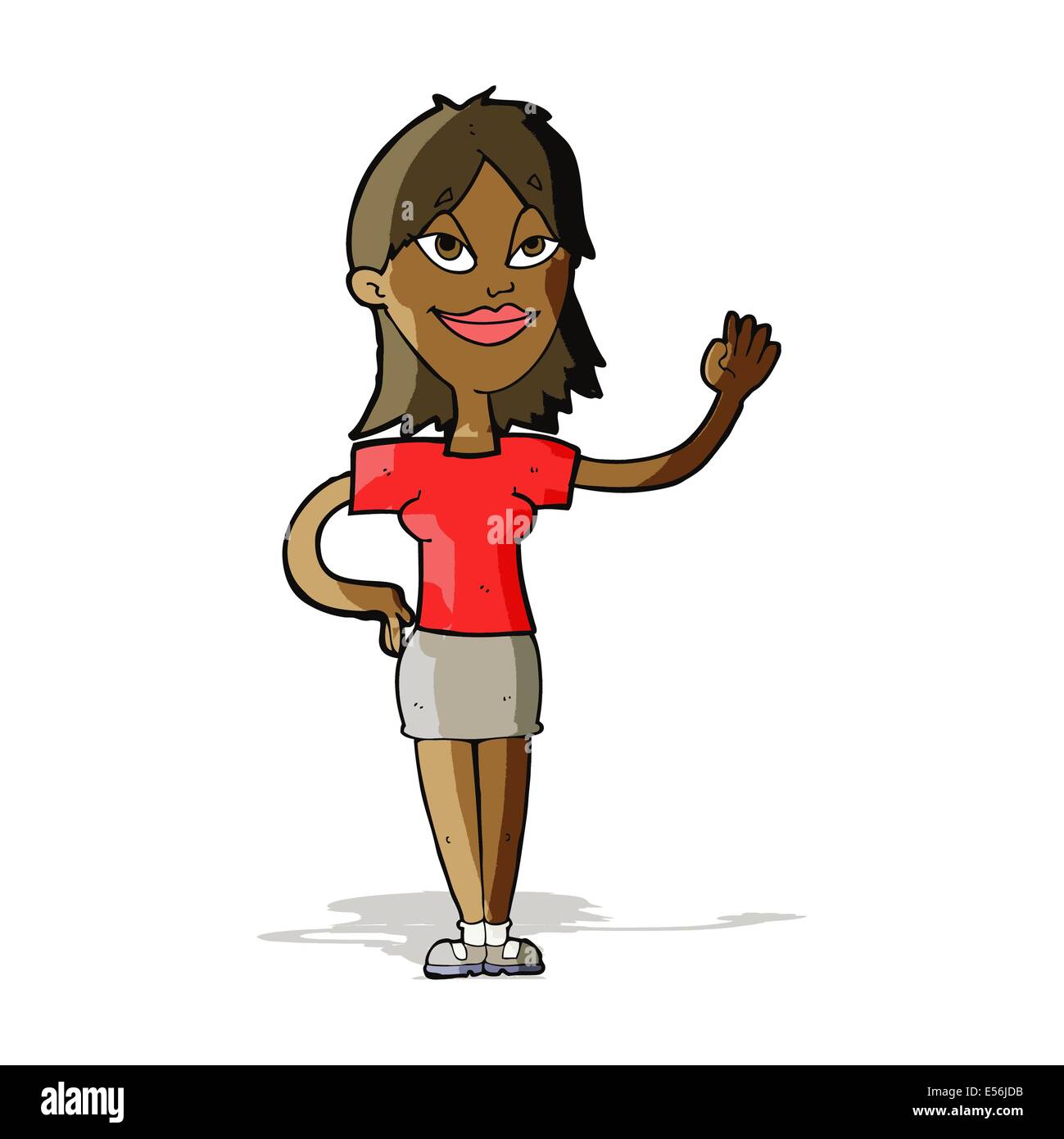 cartoon woman waving Stock Vector Image & Art - Alamy