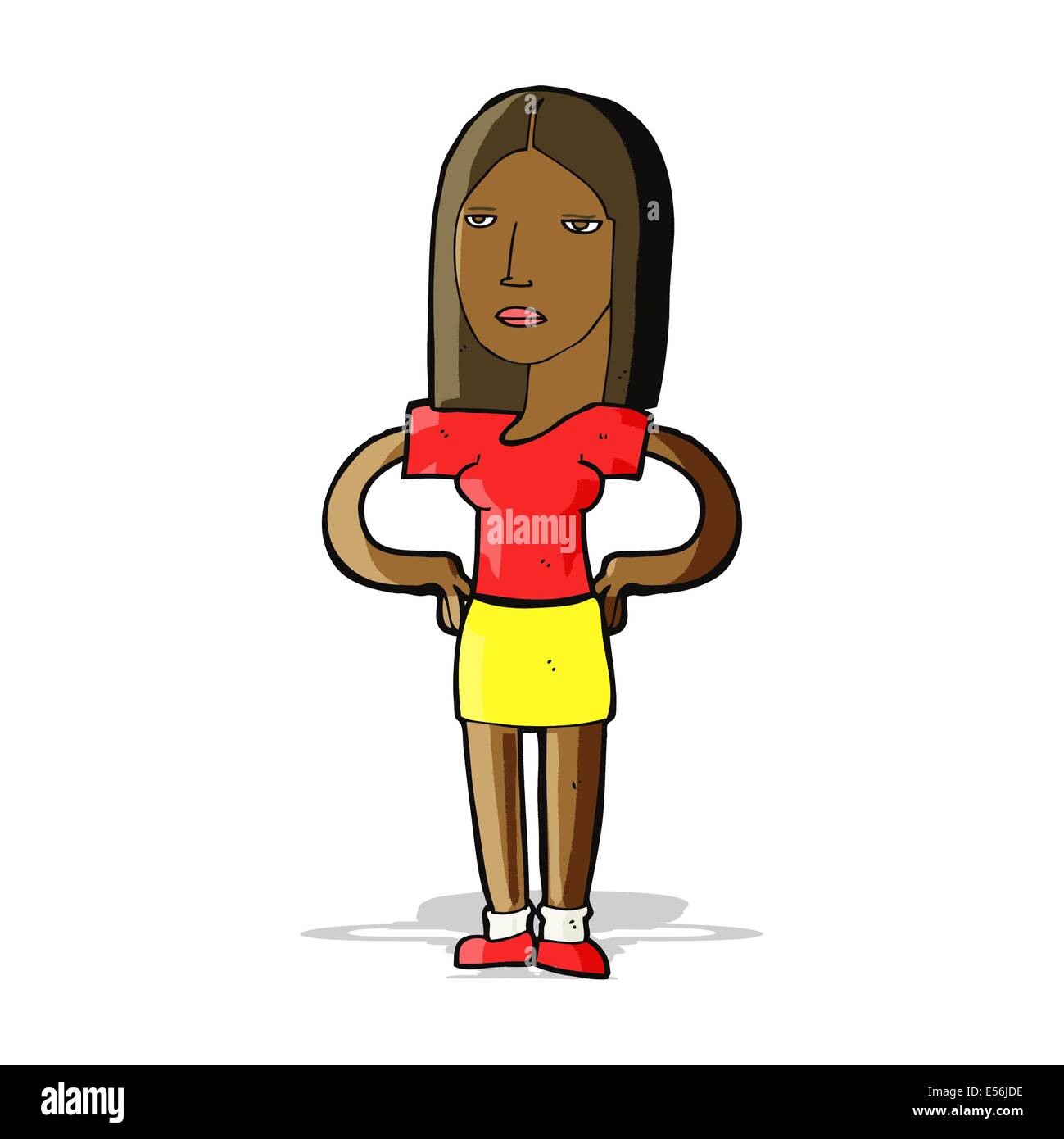 cartoon woman with hands on hips Stock Vector Image & Art - Alamy