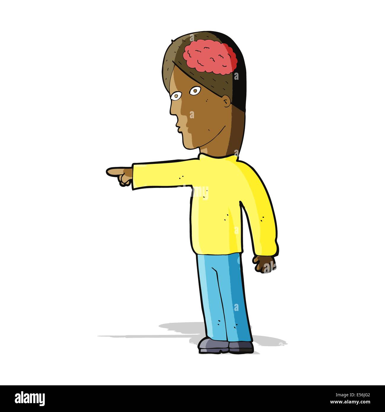 Cartoon clever man pointing hi-res stock photography and images - Alamy