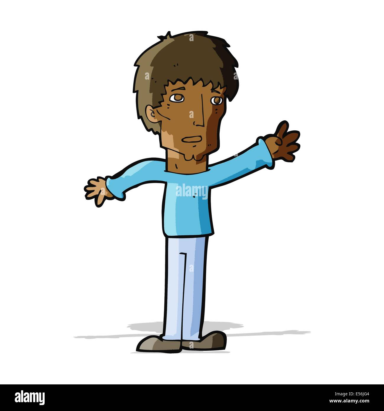 cartoon worried man reaching out Stock Vector Image & Art - Alamy